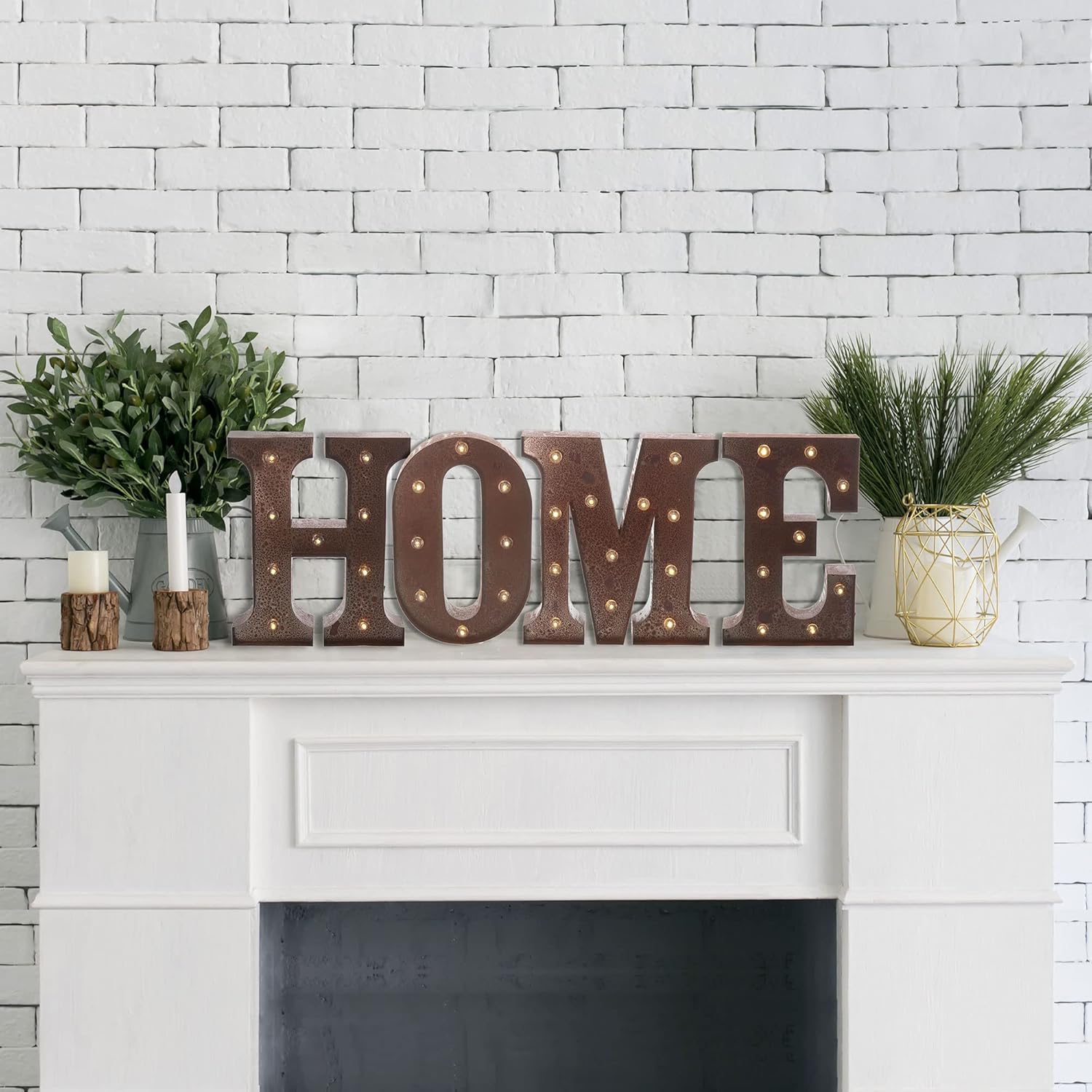 Barnyard Designs Metal Marquee Letter N Light Up Wall Initial Wedding ...