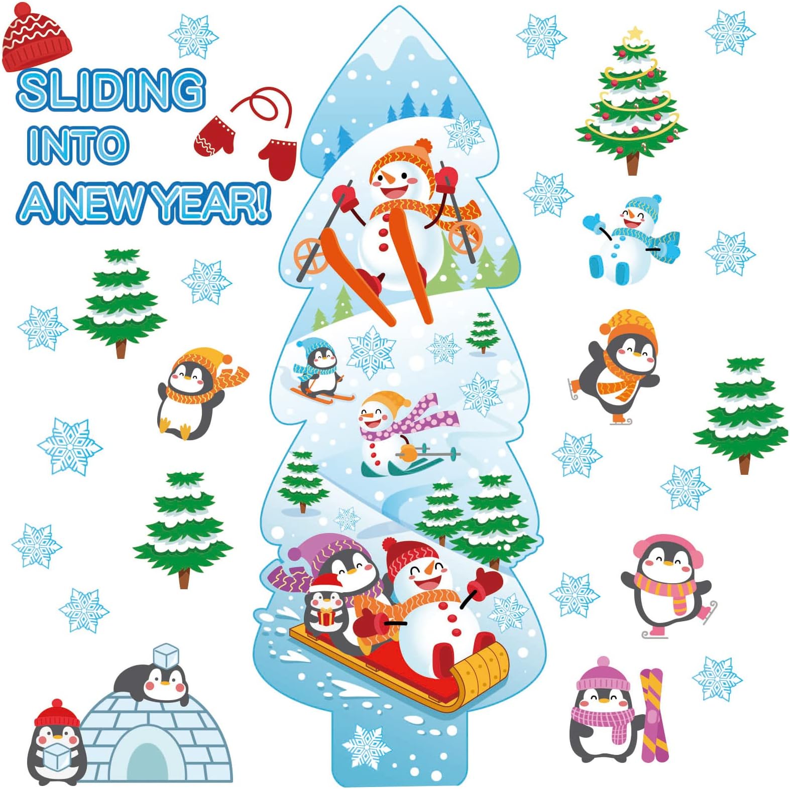 Amazon.com: Glenmal 85 Pcs Winter Classroom Bulletin Board Decorations ...