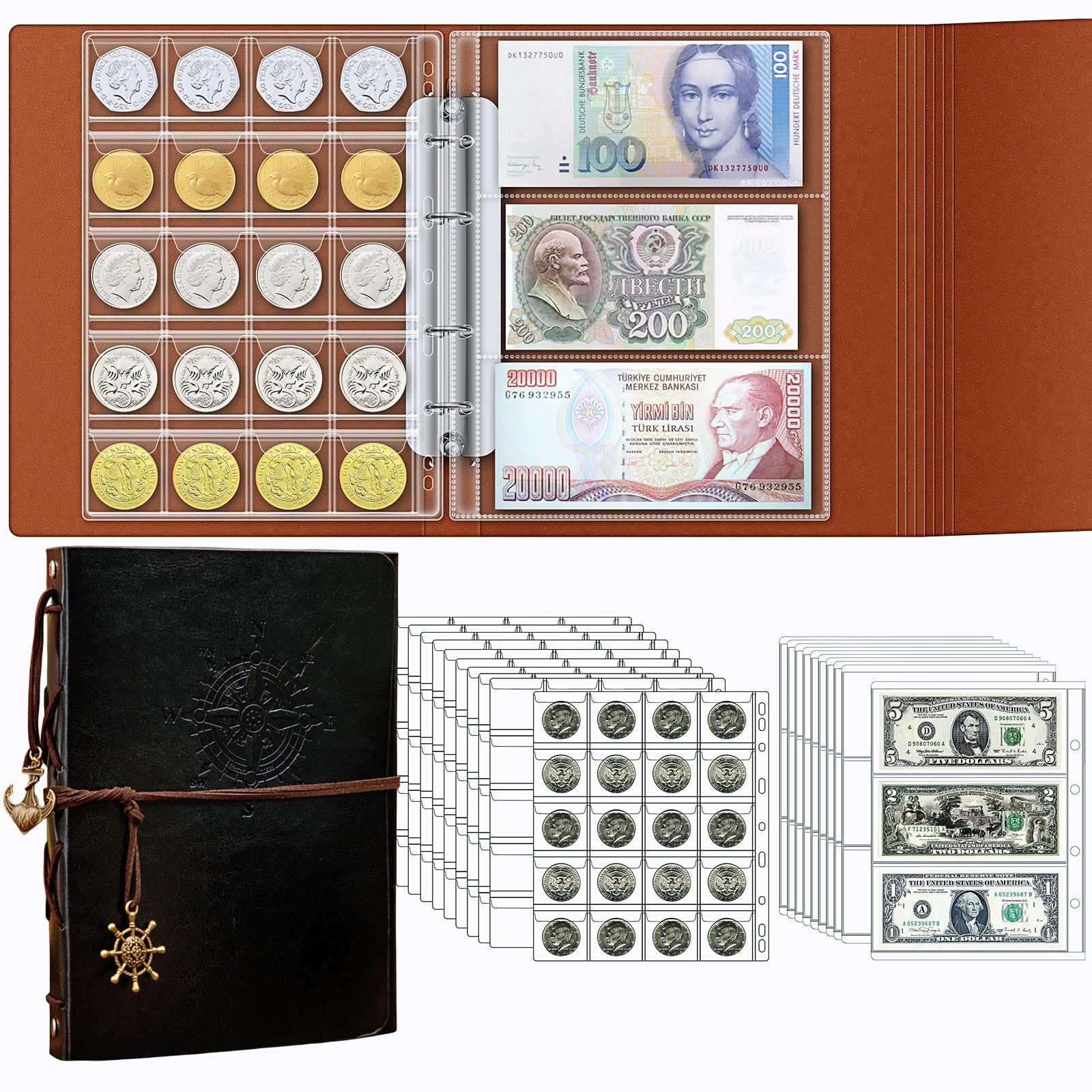 Snapklik.com : Ettonsun Coin Collection Book Holder For Collectors, 200 ...