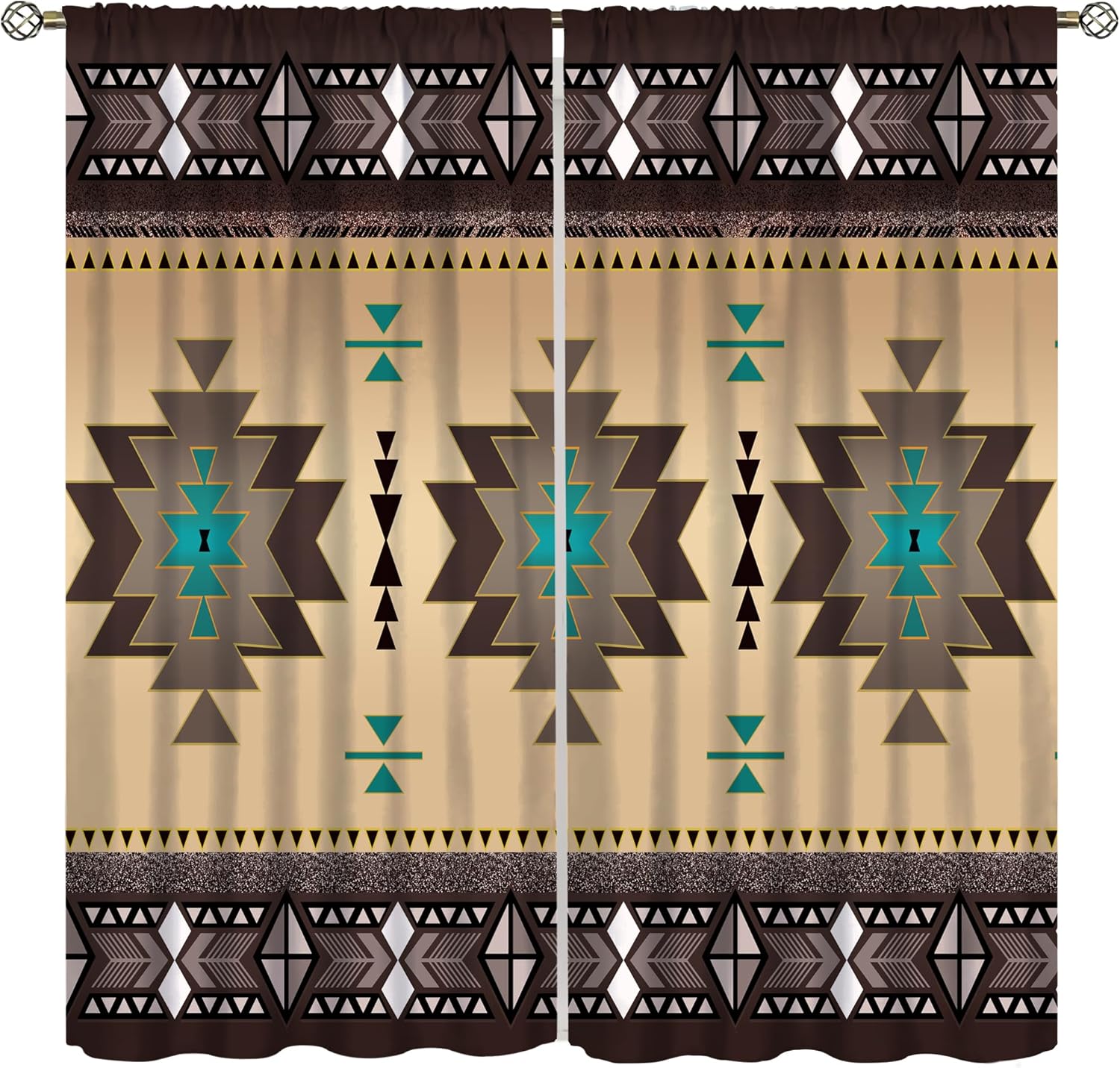 Amazon.com: YCness Southwestern Tribal Aztec Curtains for Living Room ...