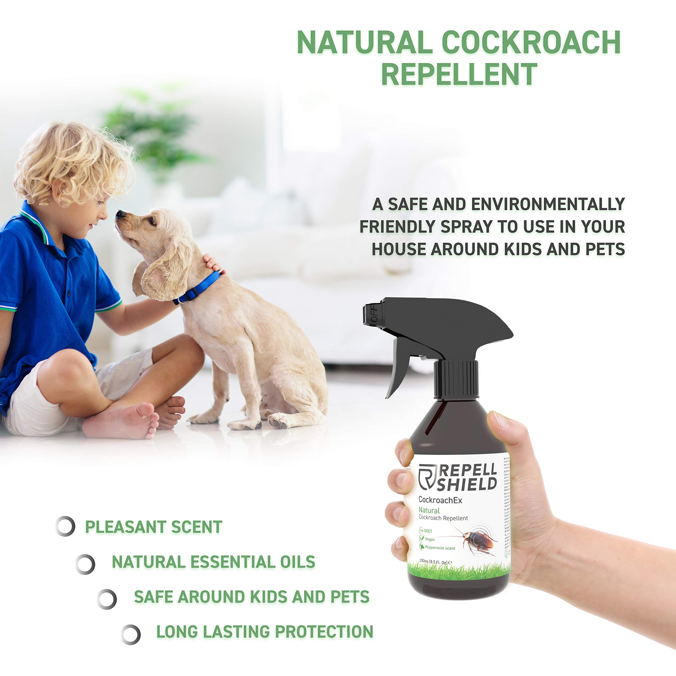 Buy RepellShield Cockroach Repellent Spray - Bug Spray & Insect Spray ...