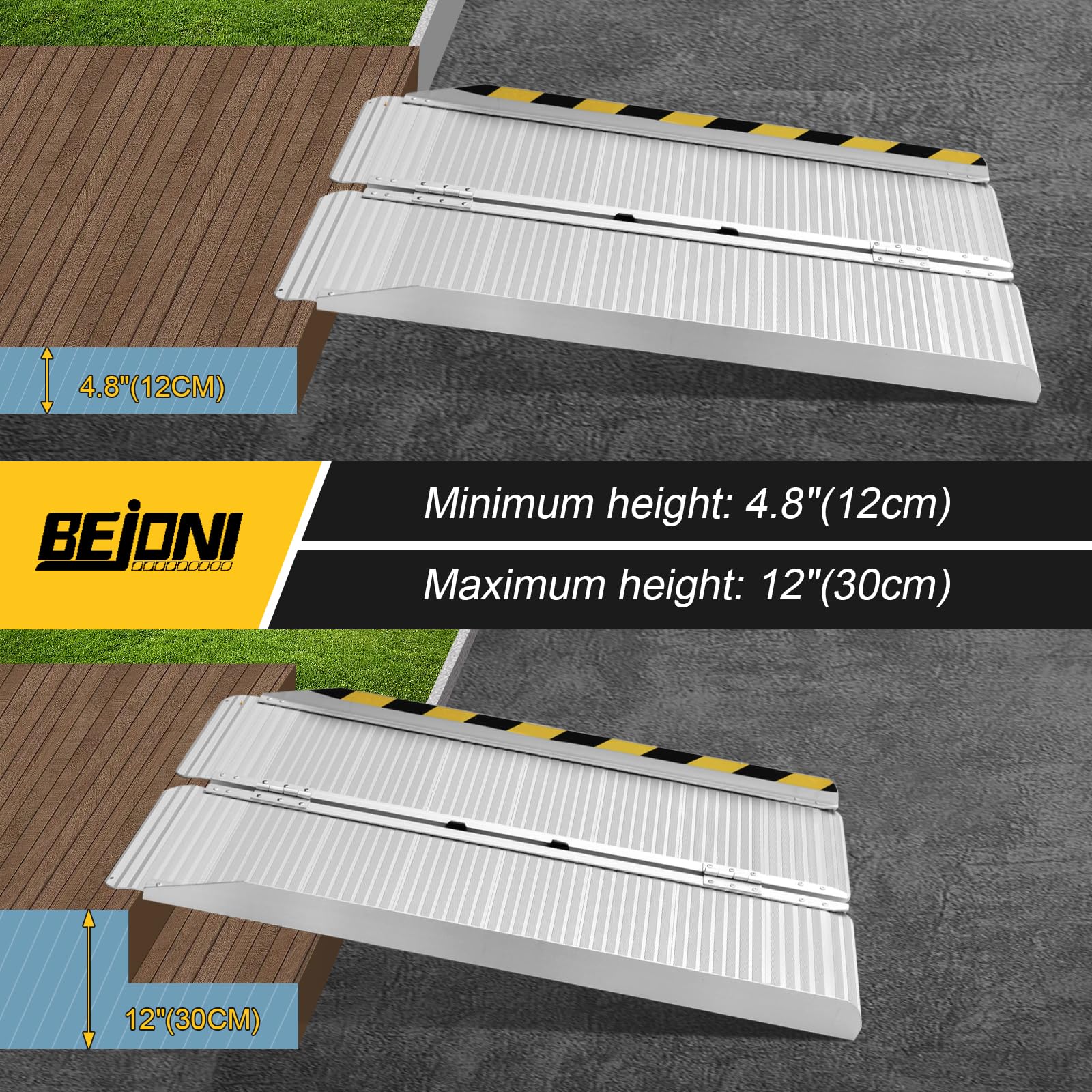 Snapklik.com : Portable Wheelchair Ramp 4FT, Aluminum Folding Handicap ...