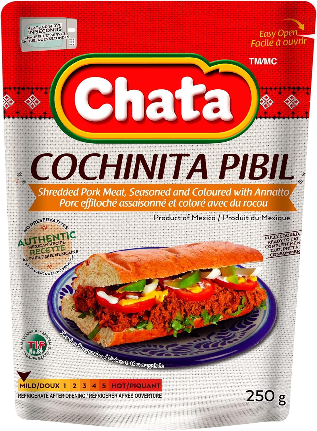 Productos Chata Cochinita Pibil 100% Carne de Cerdo, 250 g : Amazon.com ...