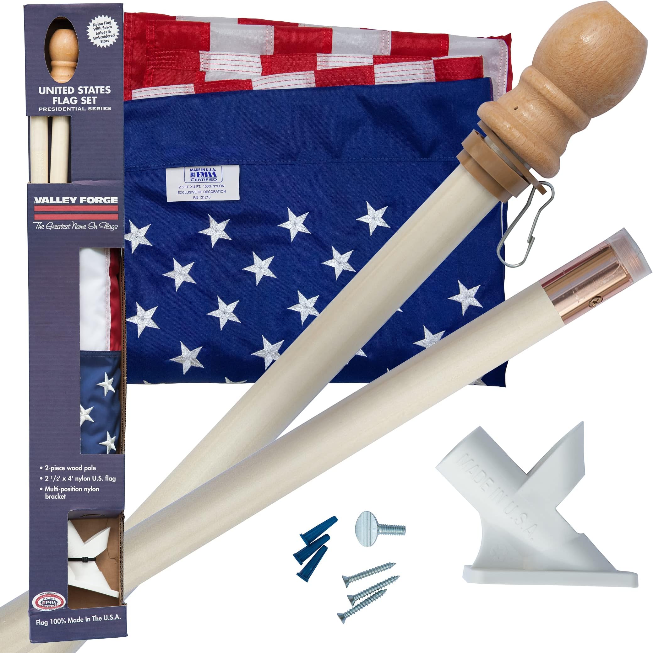Amazon.com : Valley Forge Flag American Flag Kit 100% Made in The USA ...