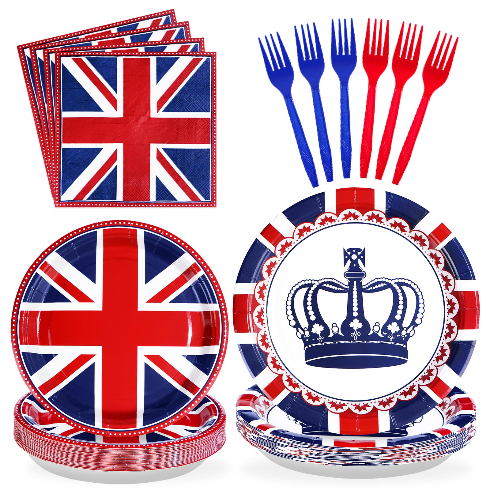 Amazon.com: 96 Pcs British Flag Birthday Party Supplies Britain UK ...