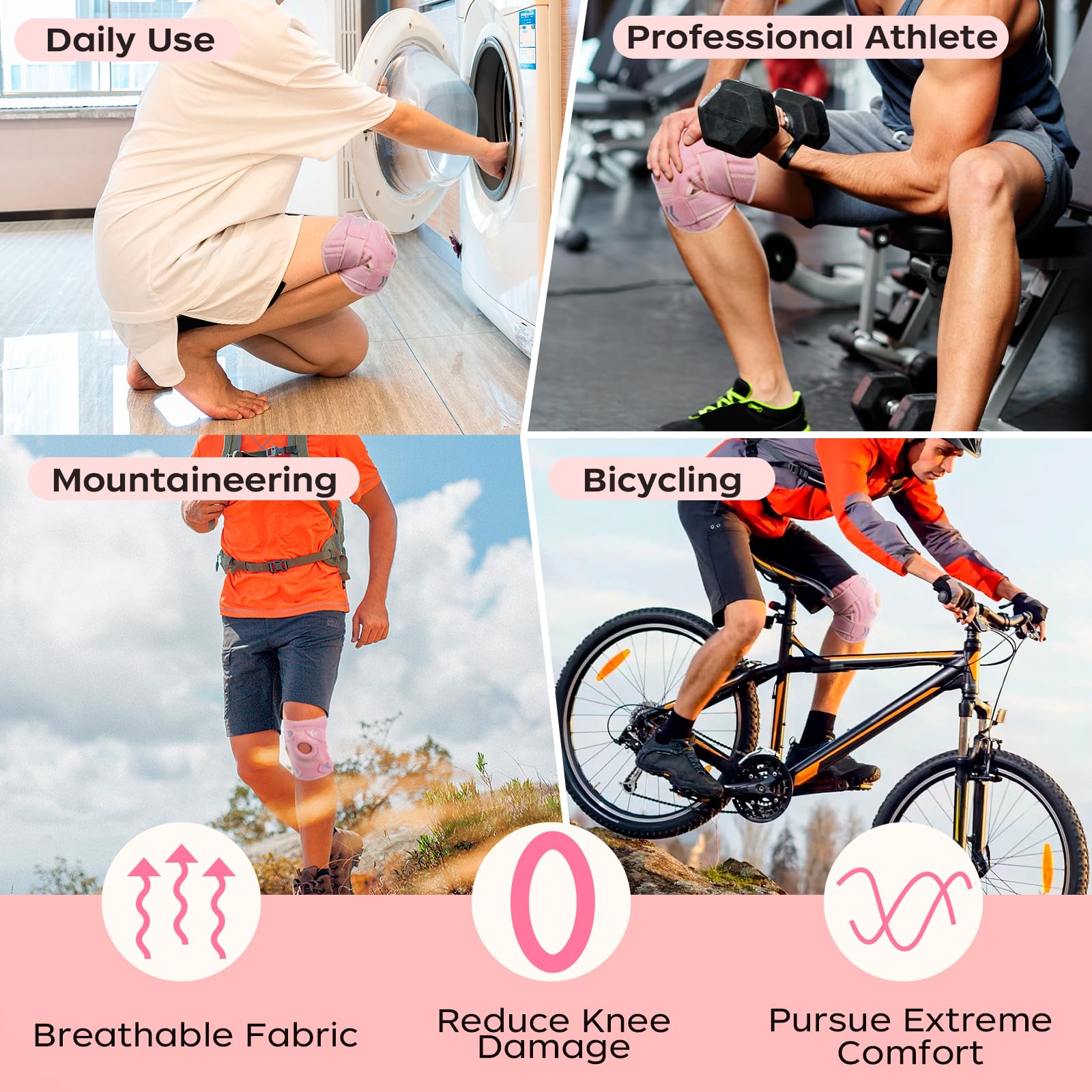 Snapklik.com : Adjustable Compression Knee Patellar Pad Tendon Support ...