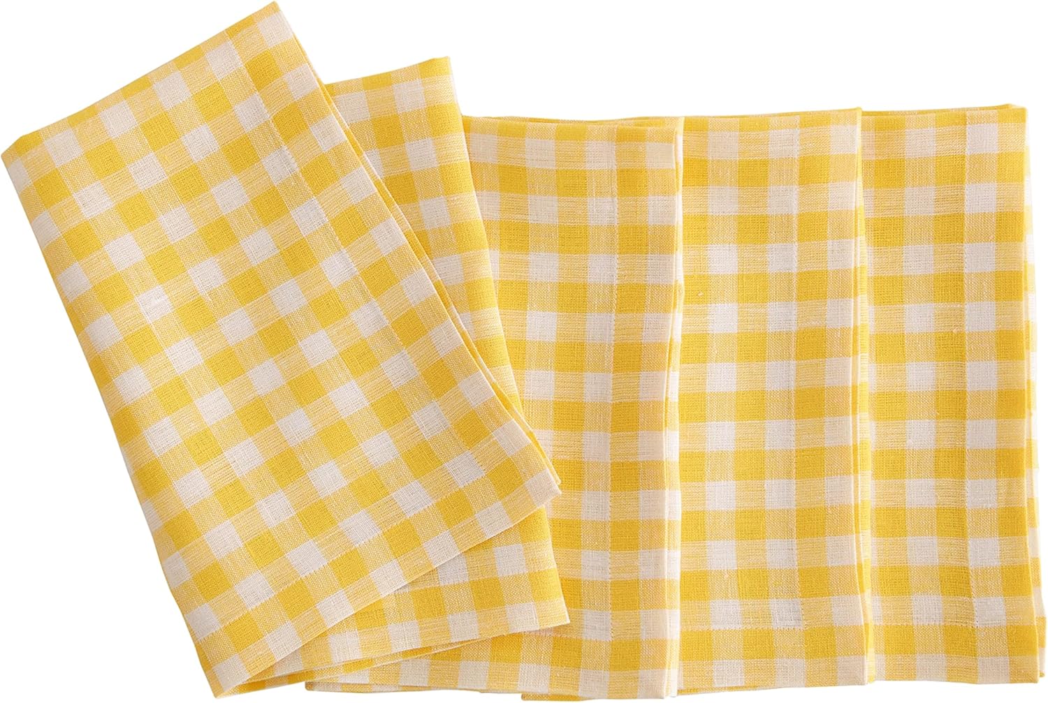 Amazon.com: Solino Home Gingham Check Linen Napkins 20 x 20 Inch – 100% ...