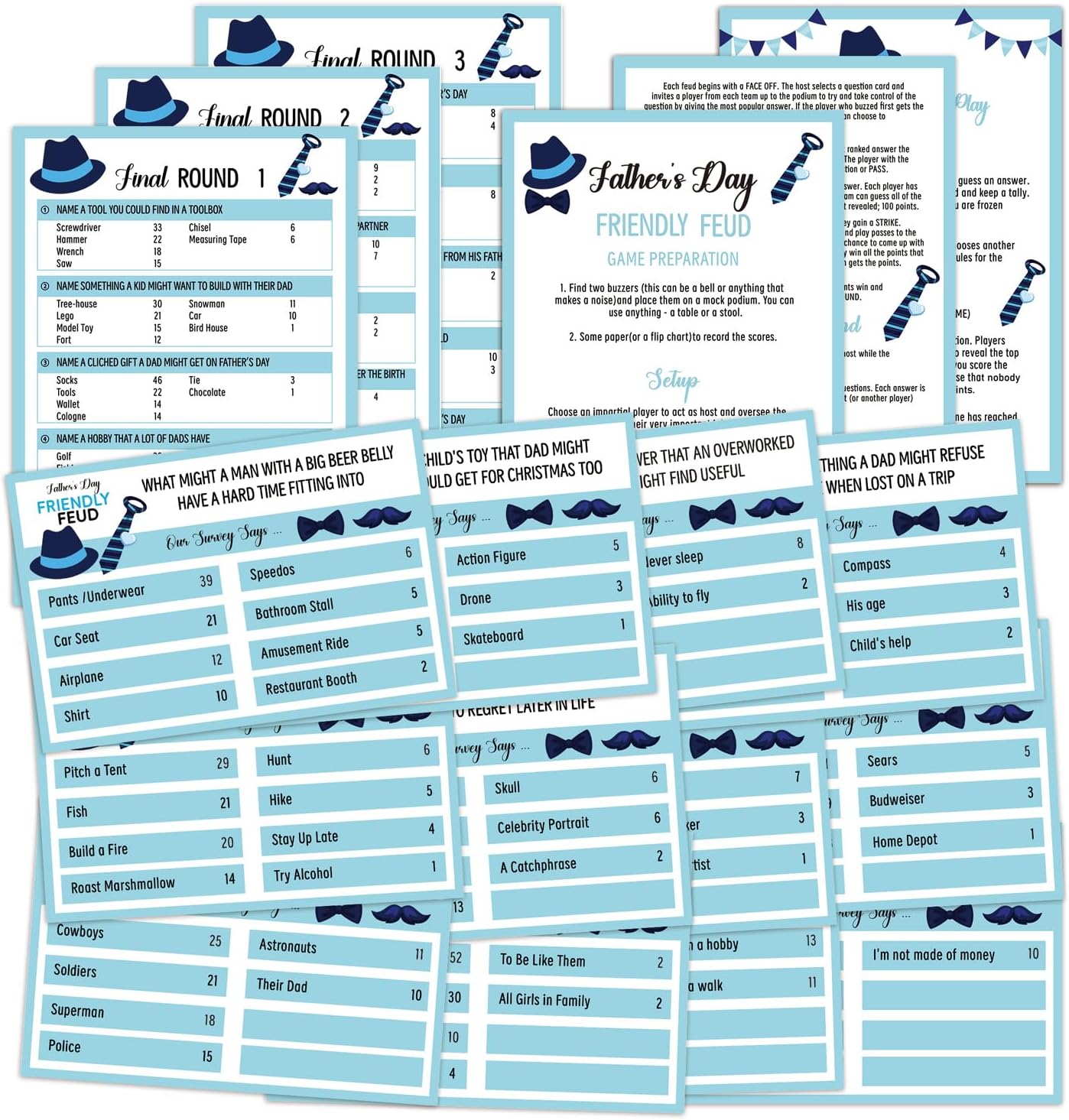 Amazon.com: OXEDP Father's Day Games, Friendly Feud Game, Family Games ...