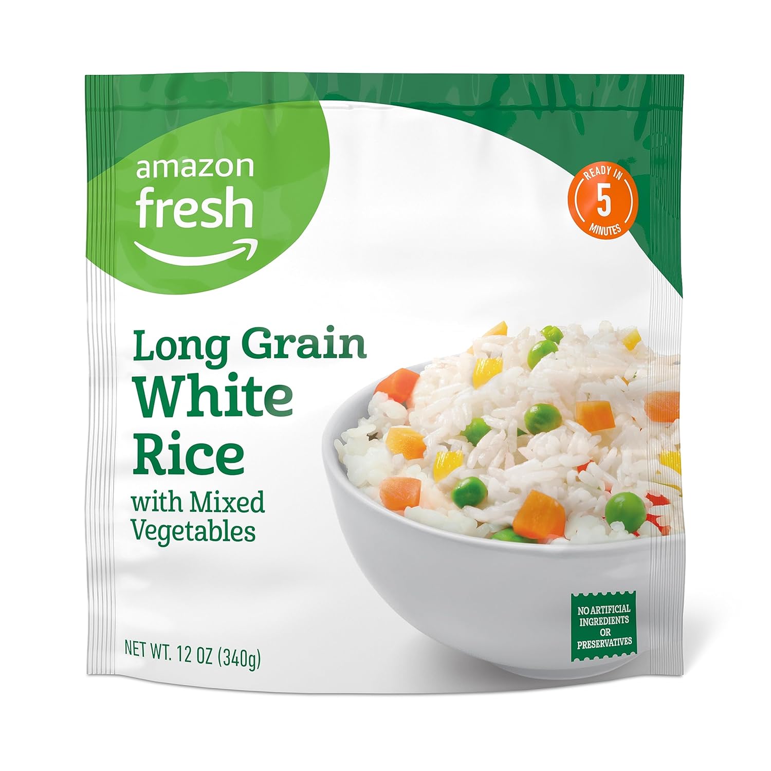 Amazon.com: Amazon Fresh, Long Grain White Rice With Mixed Vegetables ...