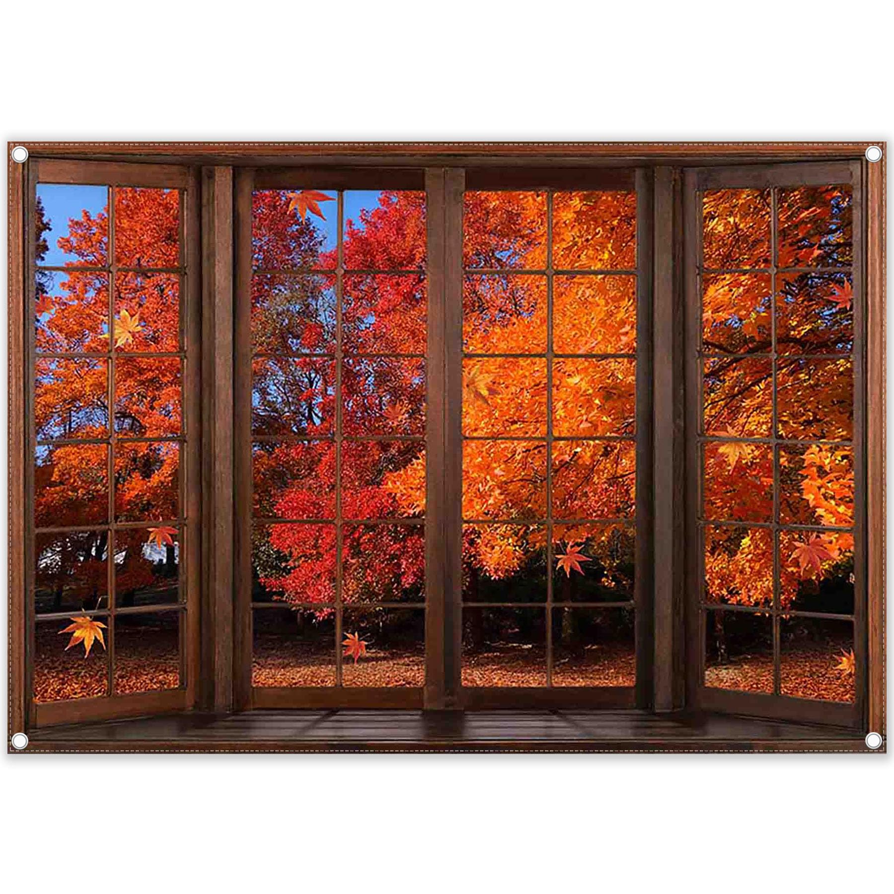 Amazon.com : Swepuck 7x5ft Fabric Fall Window Backdrop Autumn Landscape ...