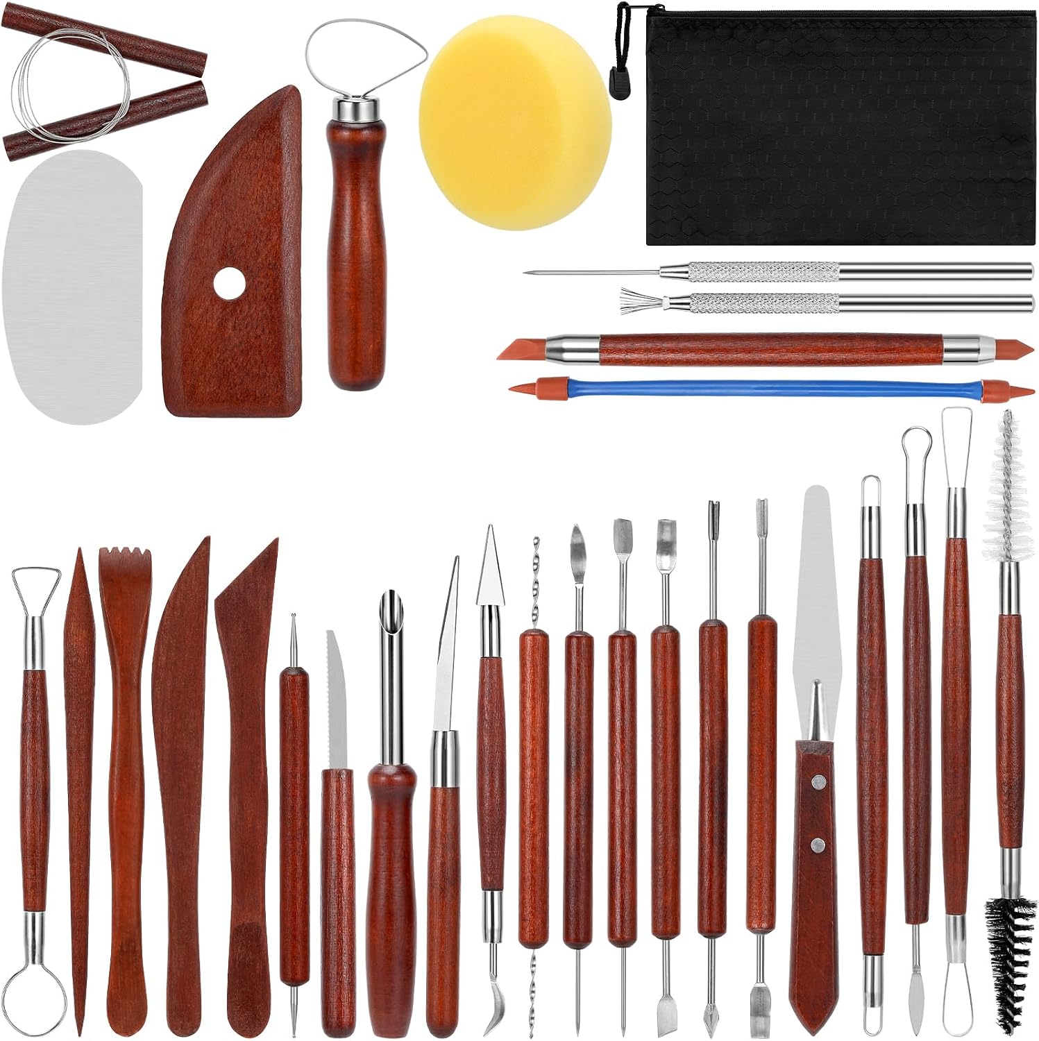 Amazon.com: Blisstime Clay Scultping Tools 30Pcs, Pottery Tools Clay ...