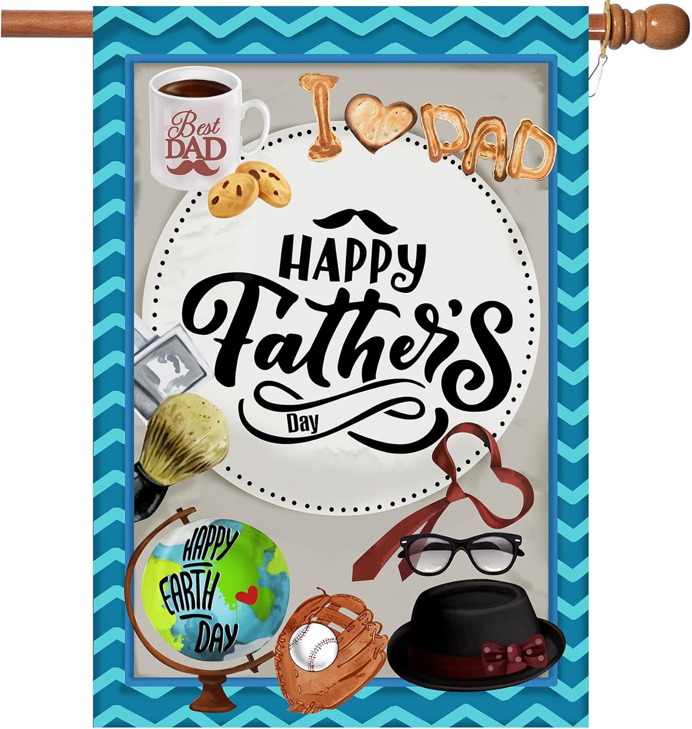 Amazon.com : Akeydeco Happy Father's Day Flag,28x40 Inch Father's Day ...