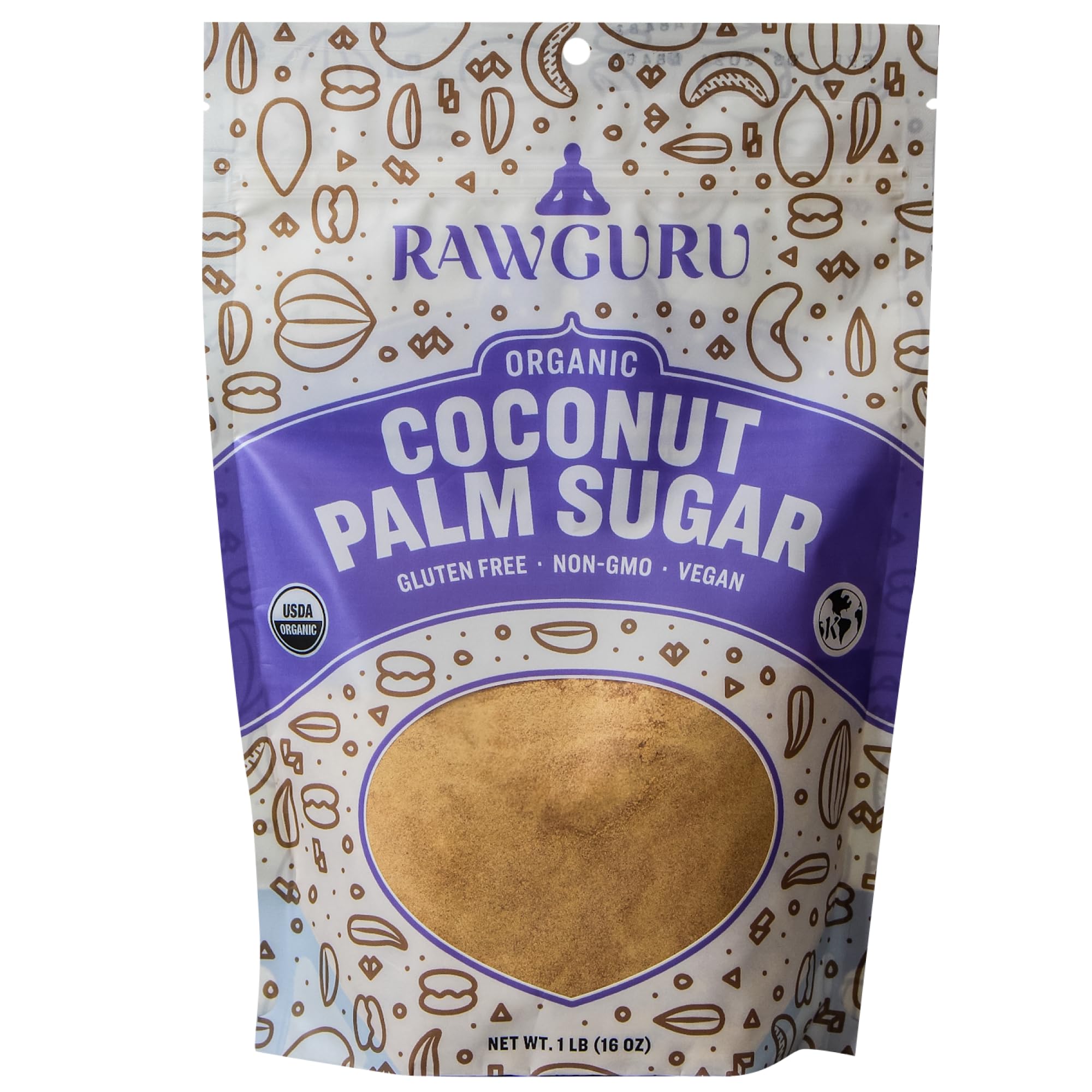 Amazon.com: RawGuru Organic Bali Coconut Palm Sugar - 16 oz - Gluten ...