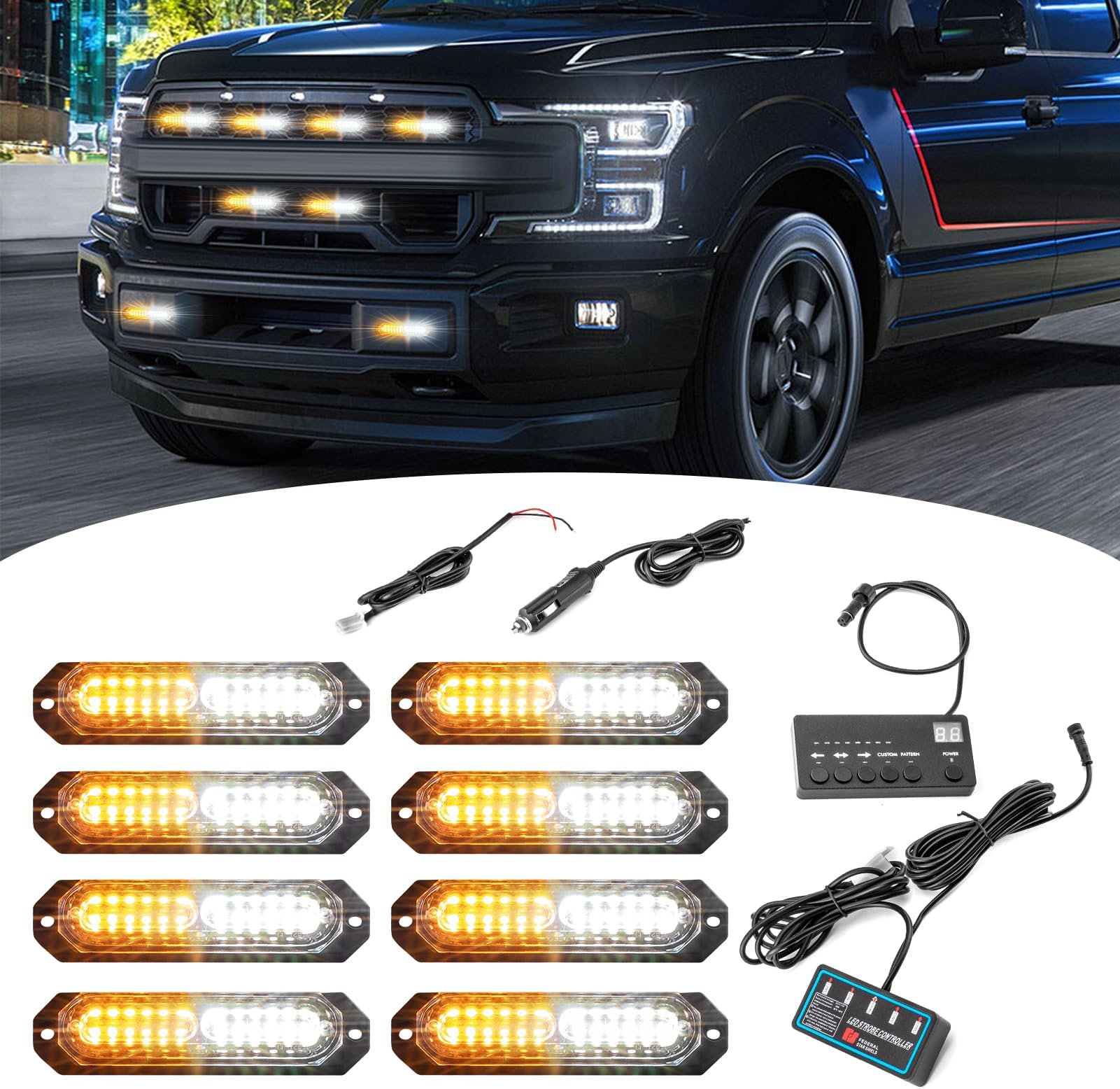 Amazon.com: Leelosp 12 Pcs Emergency Lights for Vehicles Truck Flush ...