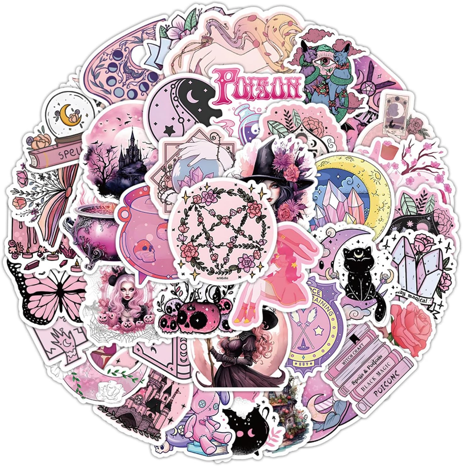 Gregali 50PCS Preppy Style Stickers Pink Waterproof Stickers Aesthetic ...