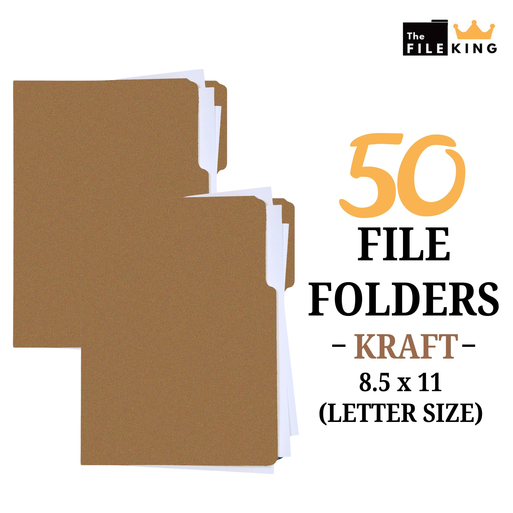 Snapklik.com : The File King Kraft File Folder Single 2" Fastener Prong ...