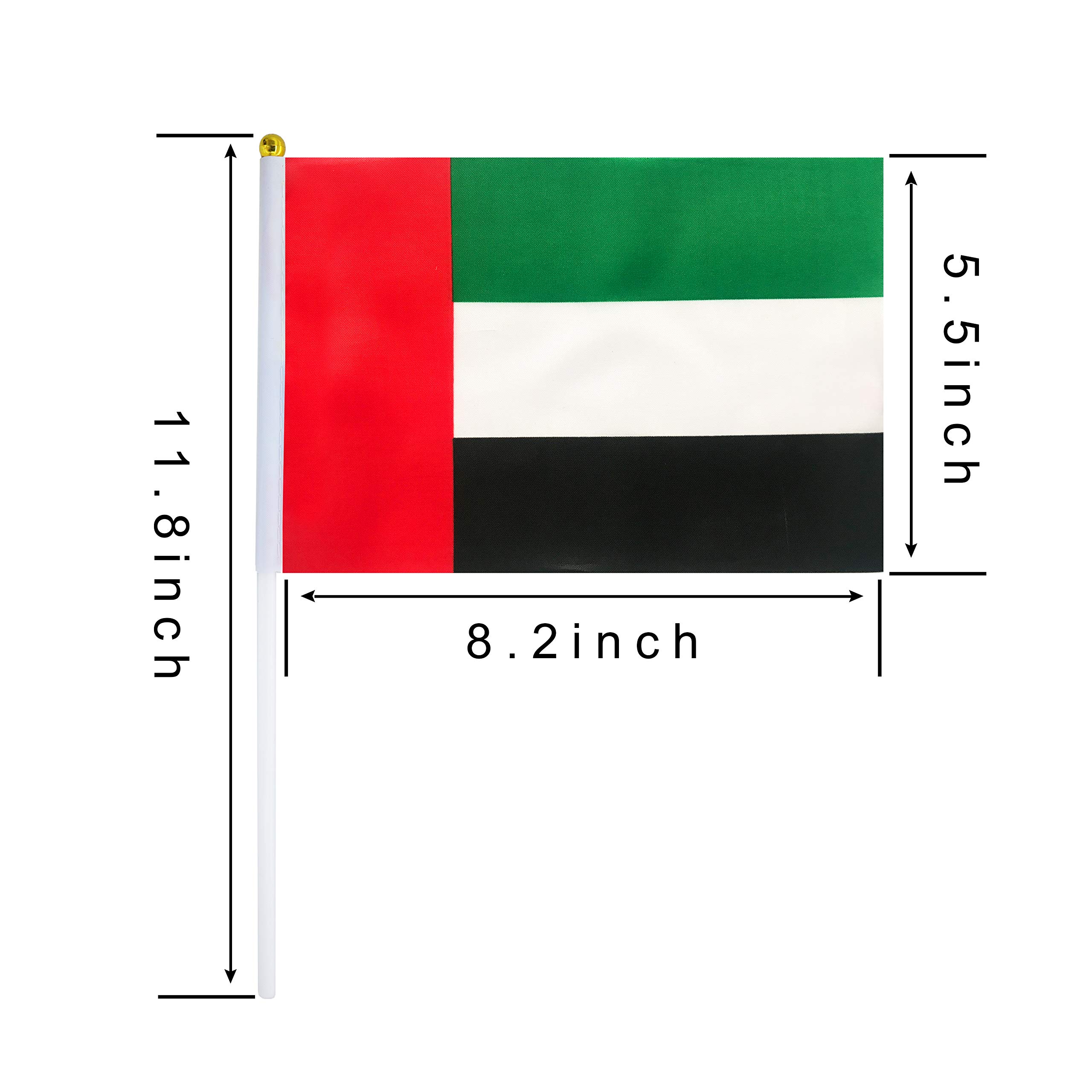 Kind Girl Hand Held UAE Flag United Arab Emirates Flag Stick Flag Small ...