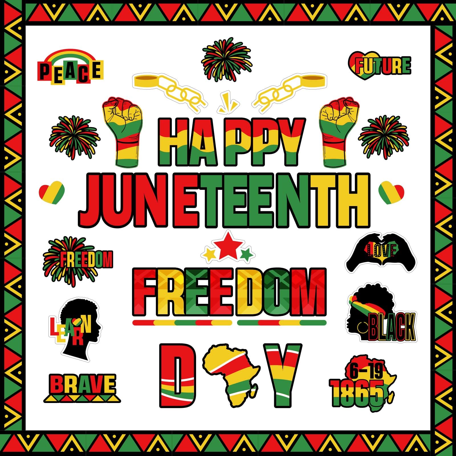 Amazon.com: Happy Juneteenth Freedom Day Cutouts for Classroom ...