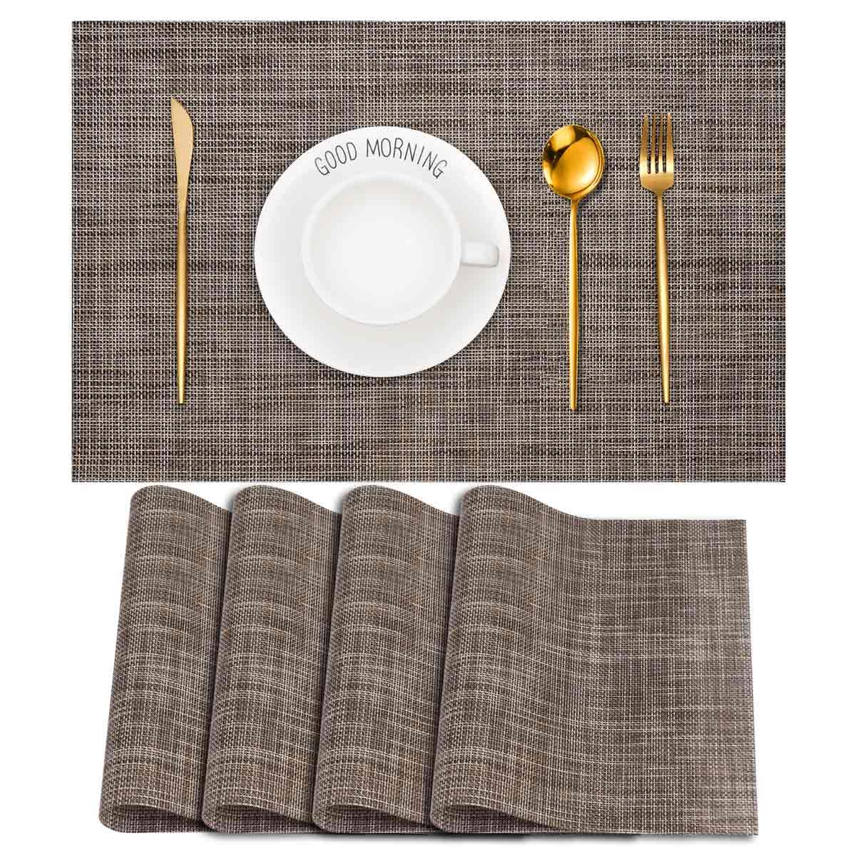 Amazon.com: GIVERARE Placemats Set of 4, Heat-Resistant Woven Vinyl ...
