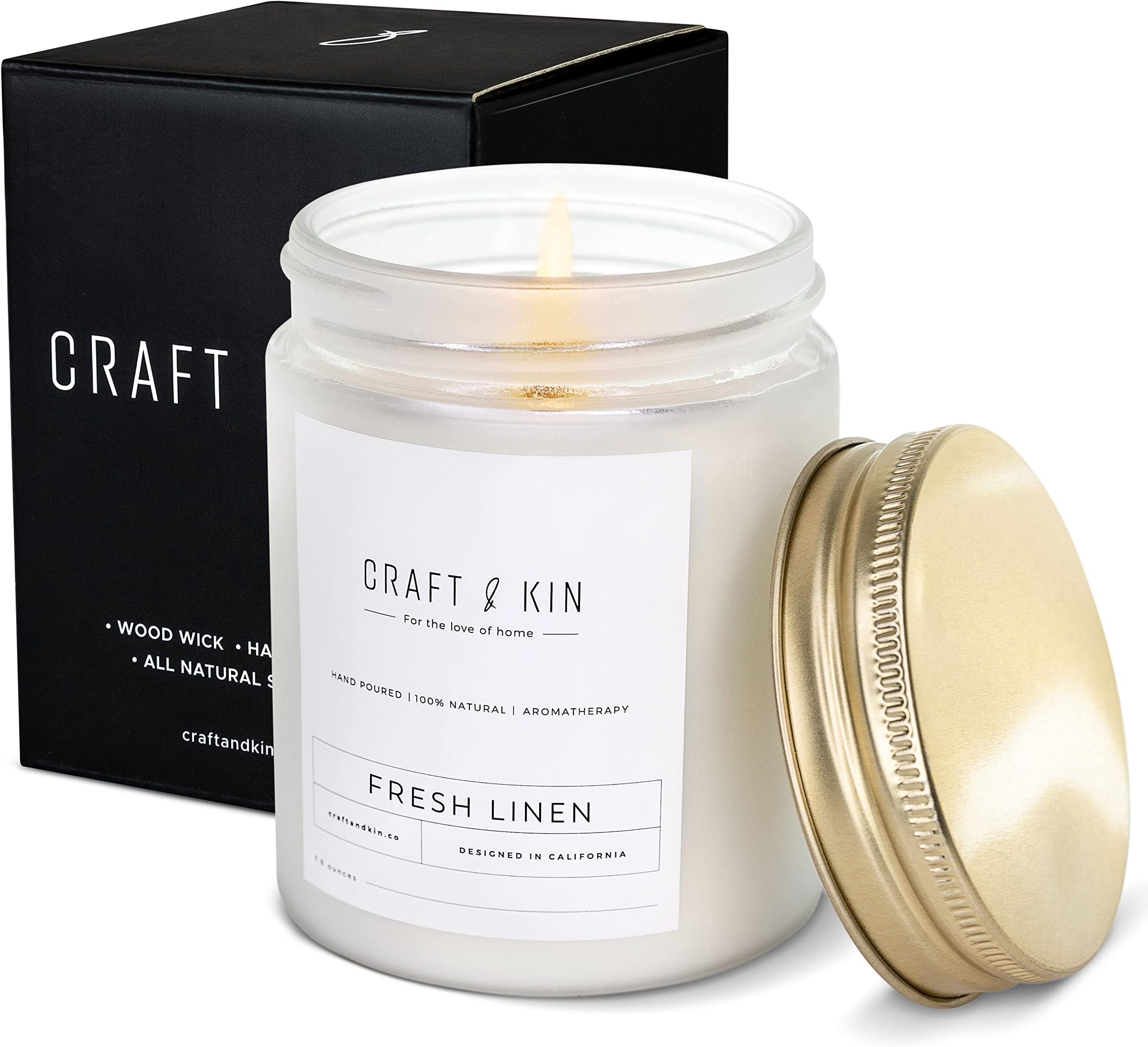 Amazon.com: Lulu Candles | Fresh Linen | Luxury Scented Soy Jar Candle ...