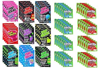 Amazon.com : 36 Pop Rocks Candy 48 Fun Dip Candy Variety Pack - 84 ...