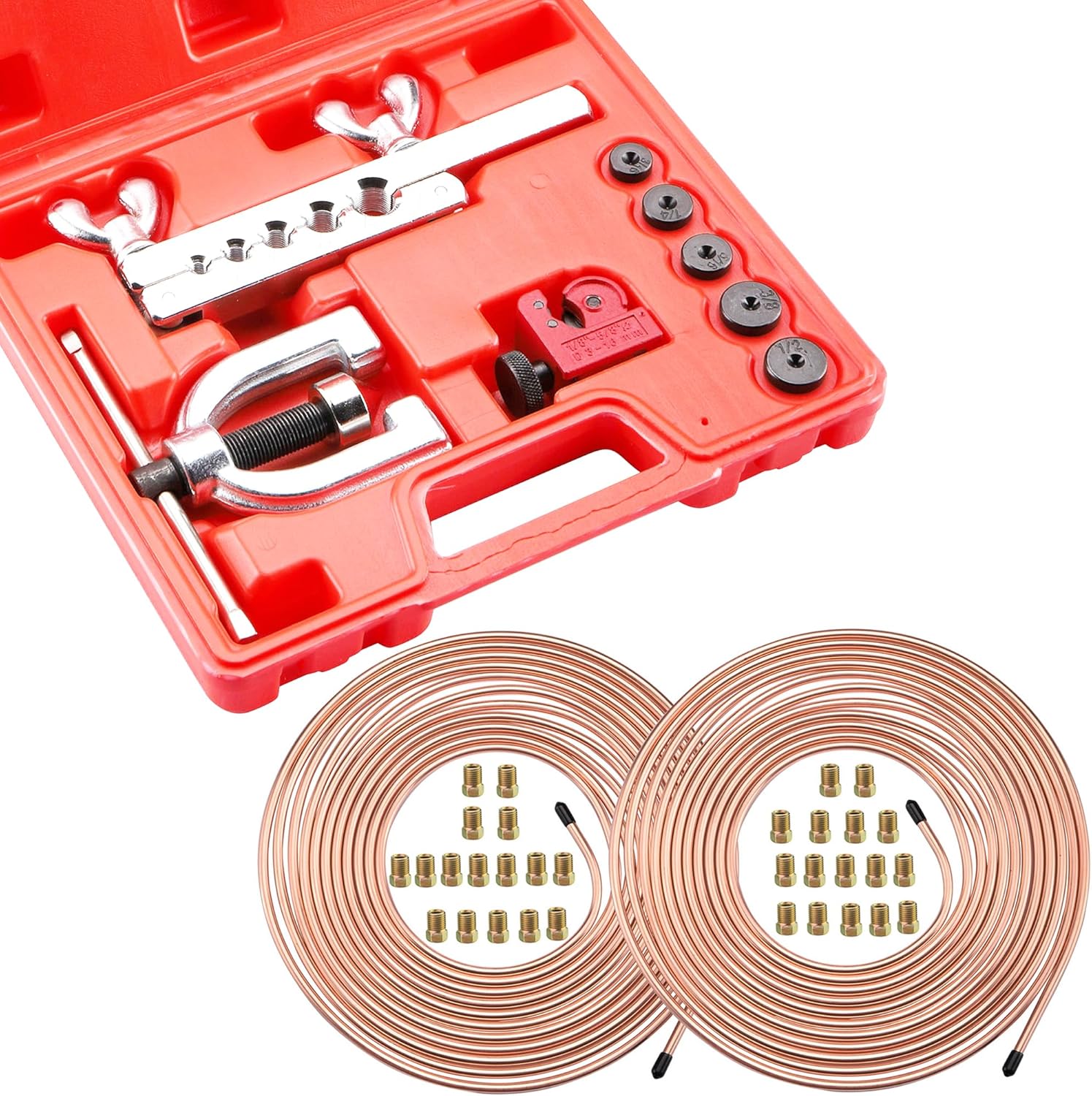 Amazon.com: ACBungji 25 FT 3/16" & 1/4" Copper Coated Brake Line ...