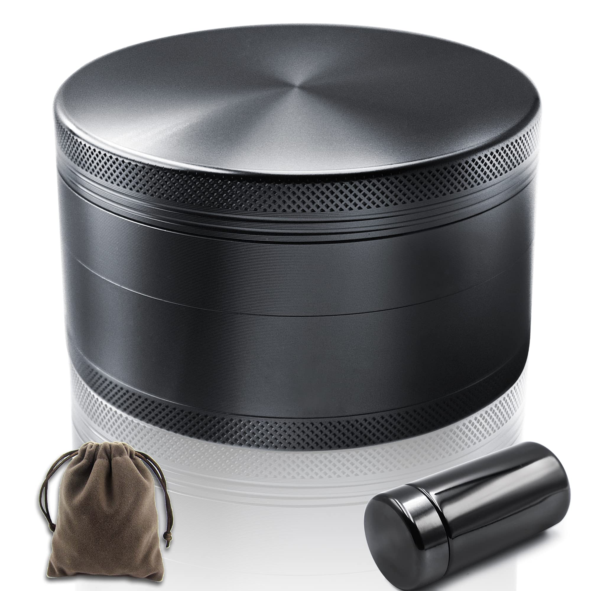 Buy YOKA 3 inch Large Grinder 4 piece Zinc Alloy Black Online at ...