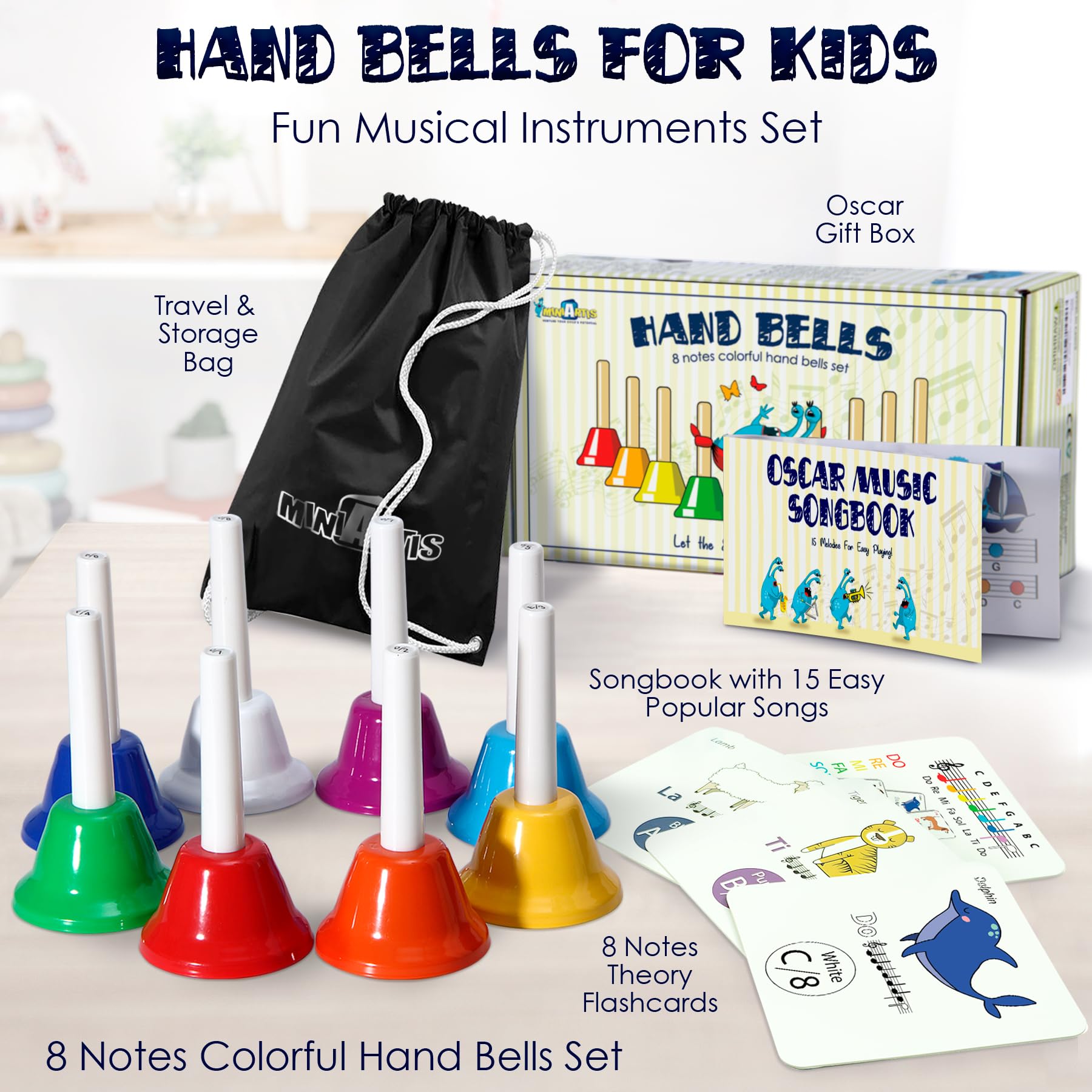 Snapklik.com : MINIARTIS Hand Bells For Kids Educational Music Toys For ...