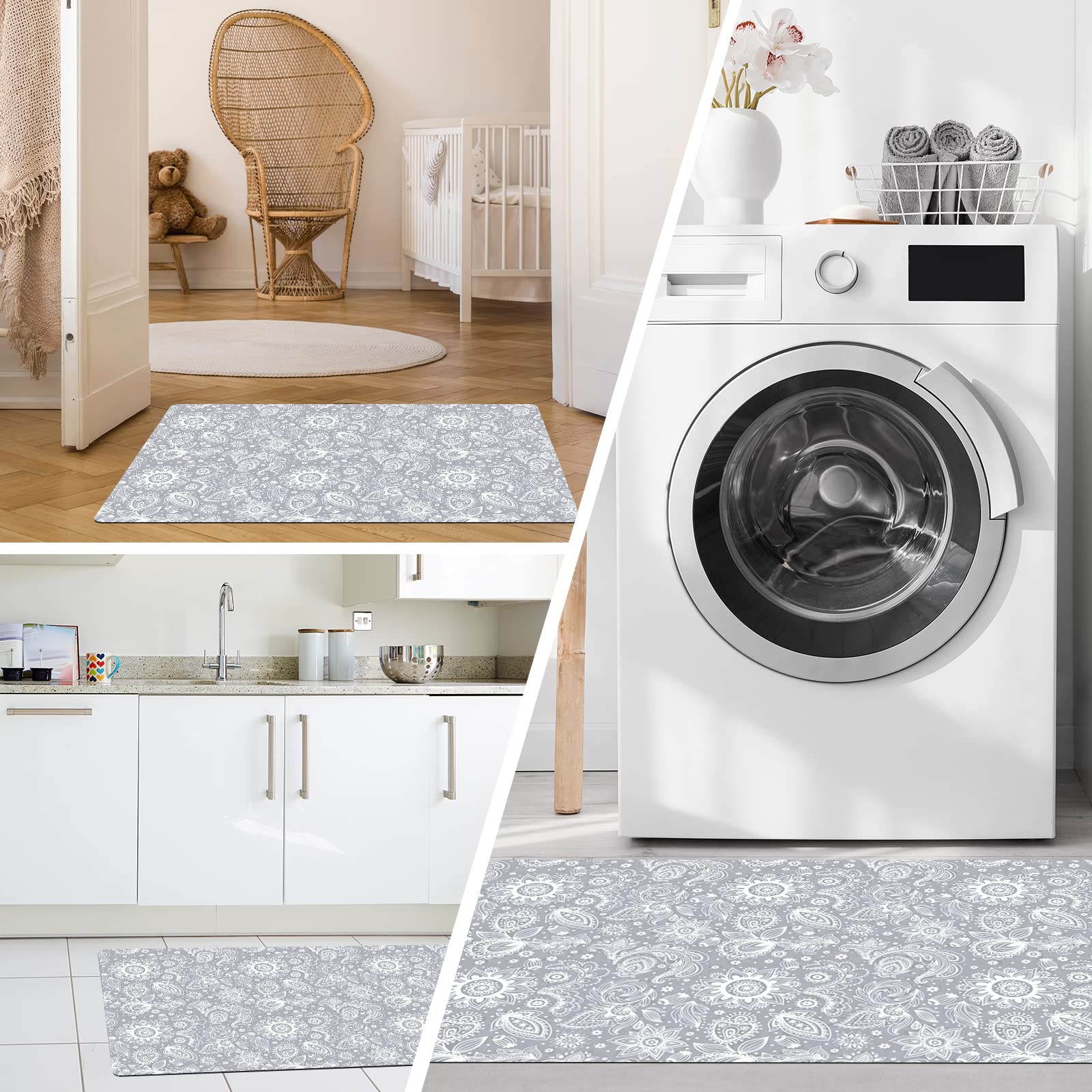 RUEIURI 0.1 Inch Ultra Thin Kitchen Sink Floor Mat, Waterproof Indoor ...