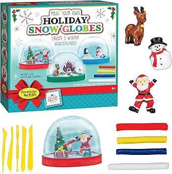 Amazon.com: Creativity for Kids Make Your Own Holiday Snow Globes ...