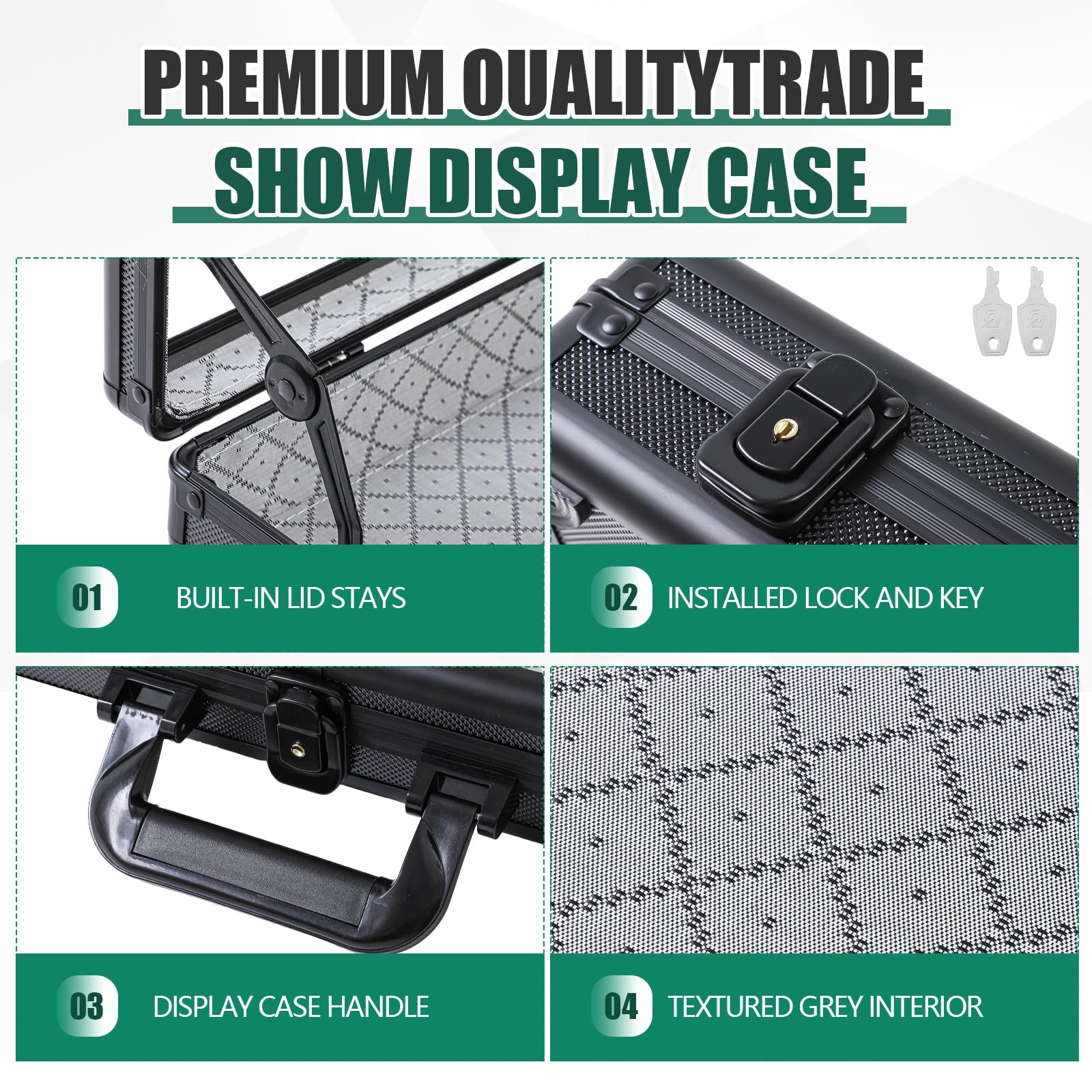 Trade Show Display Case Table Top Portable Aluminum Sports Card Display ...