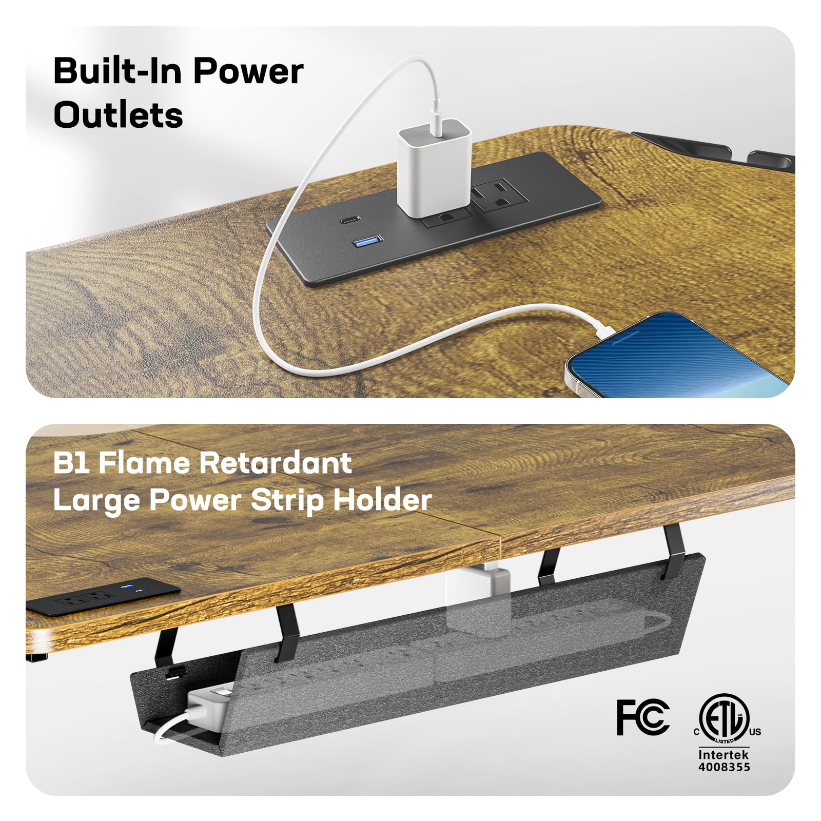 Snapklik.com : HUANUO 63 Dual Motor L-Shaped Standing Desk, Built-in ...