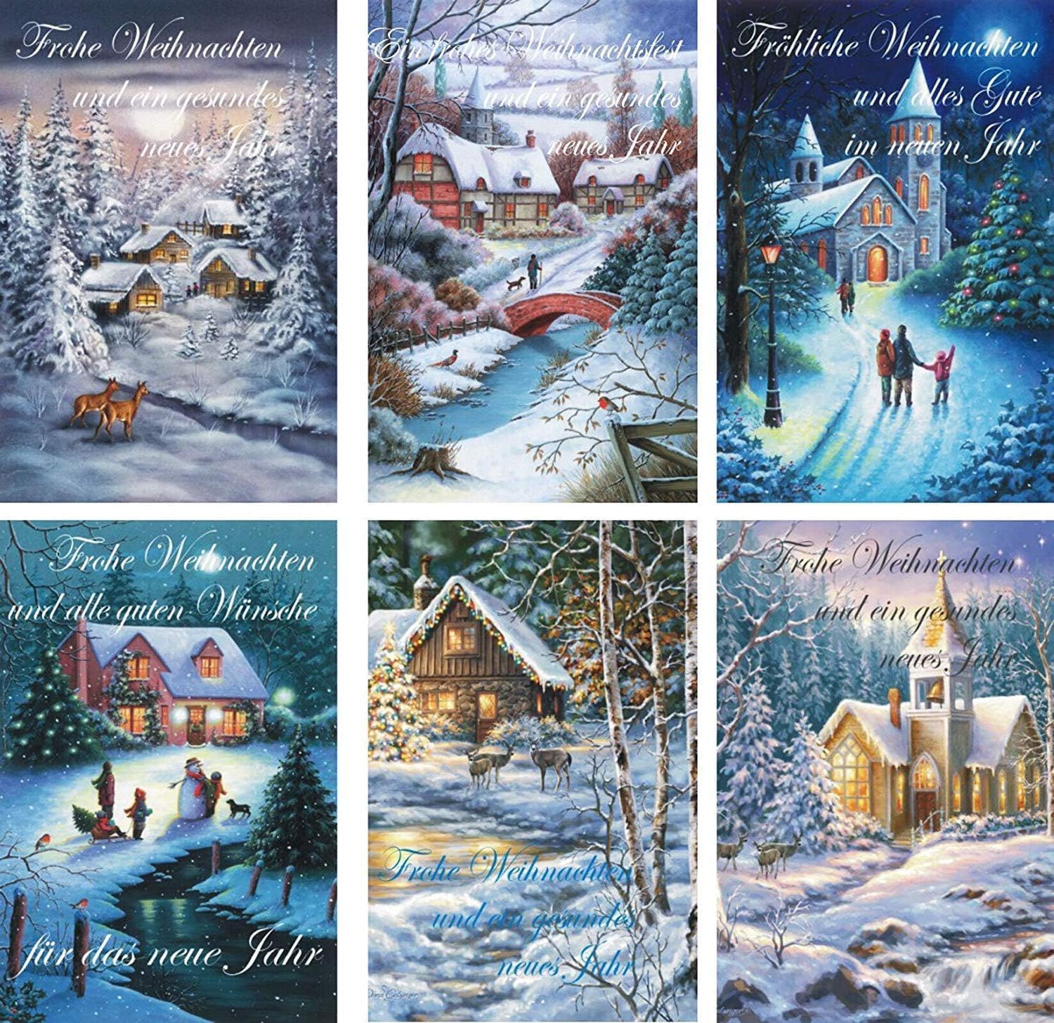 Iloda 10 Weihnachtskarten mit Umschlag 22-0175, Glückwunsch-karten für ...