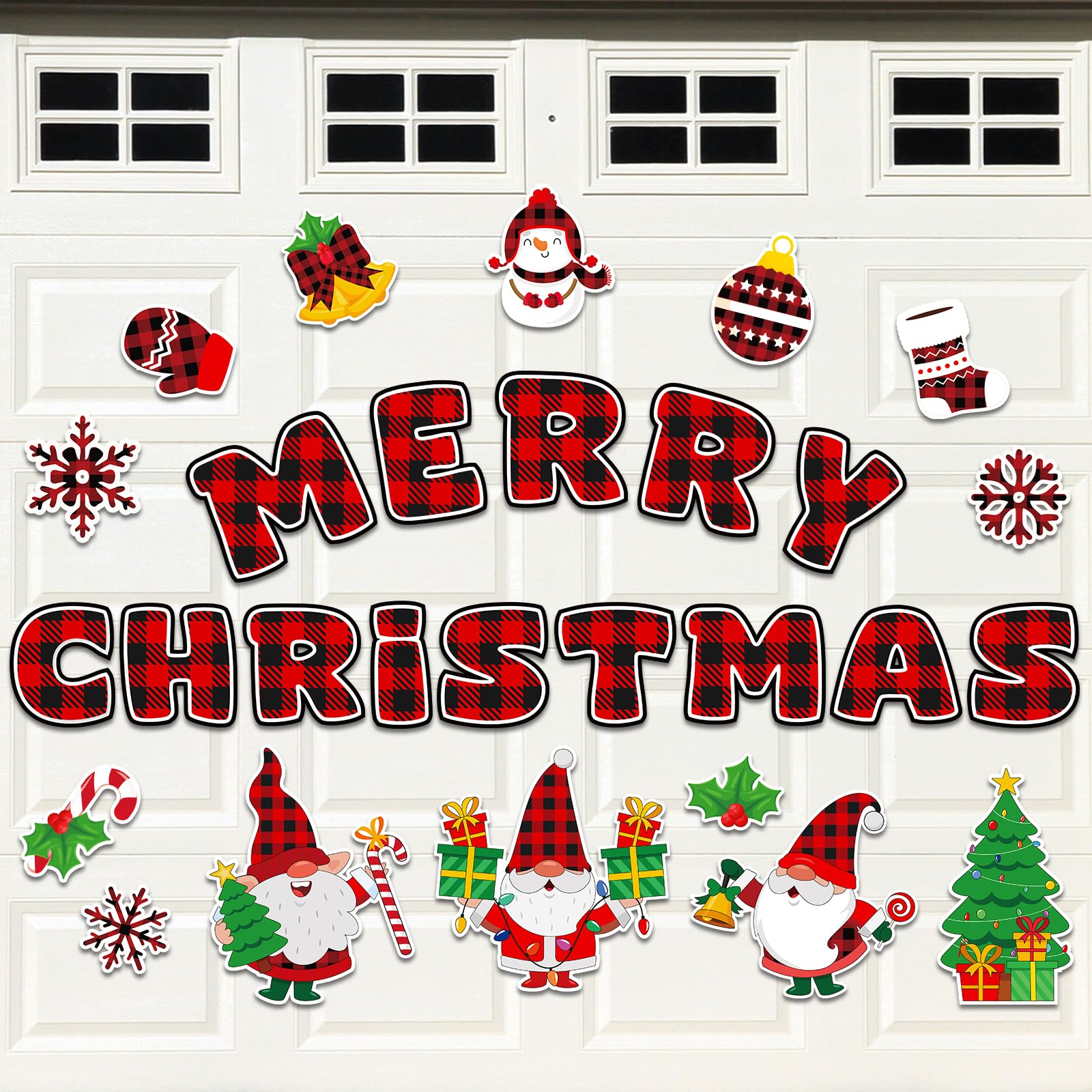 Amazon.com: QOUBAI 28PCS Christmas Garage Magnets Door Decorations Xmas ...