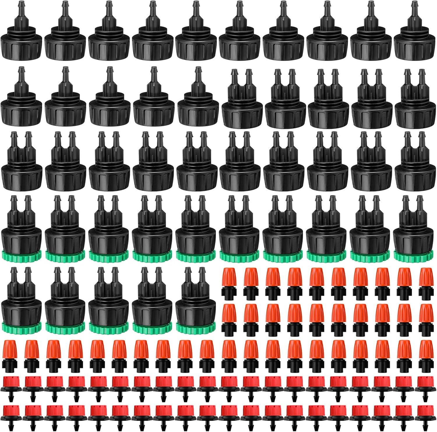 Amazon.com : Pushglossy 125 Pcs Drip Irrigation Kit 1/4 Inch Drip ...