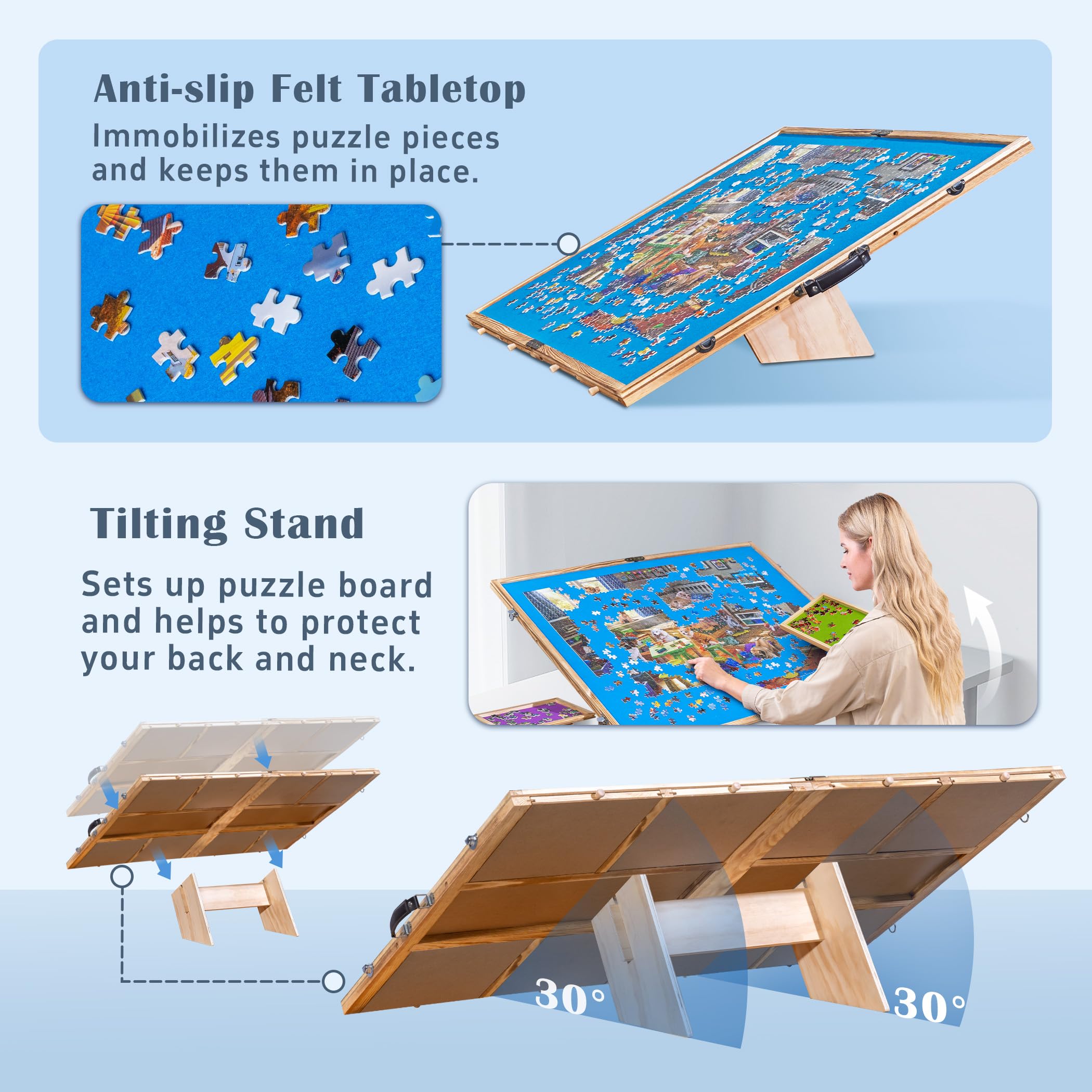 Snapklik.com : Lavievert 2000 Piece Tilting & Foldable Puzzle Board