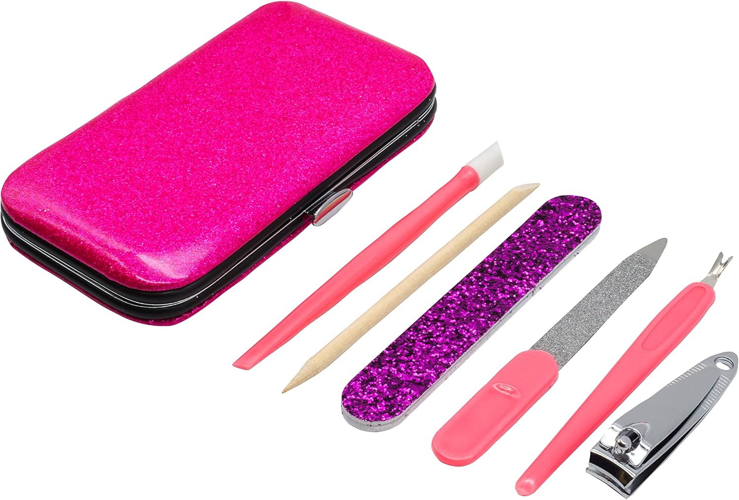 HOVUK® 7 Pieces Pink Mini Manicure Set With Carry Case Nail Clippers ...