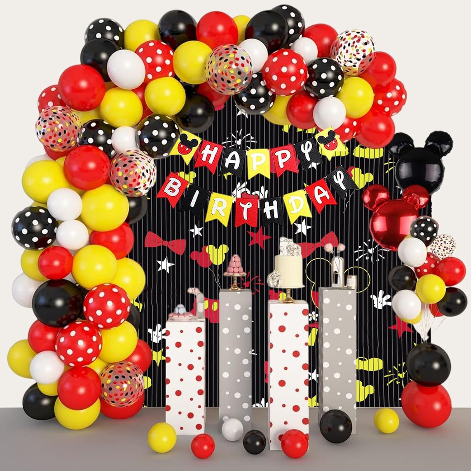 Amazon.com: Cartoon Mouse Balloon Arch 125pcs Mouse Birthday ...