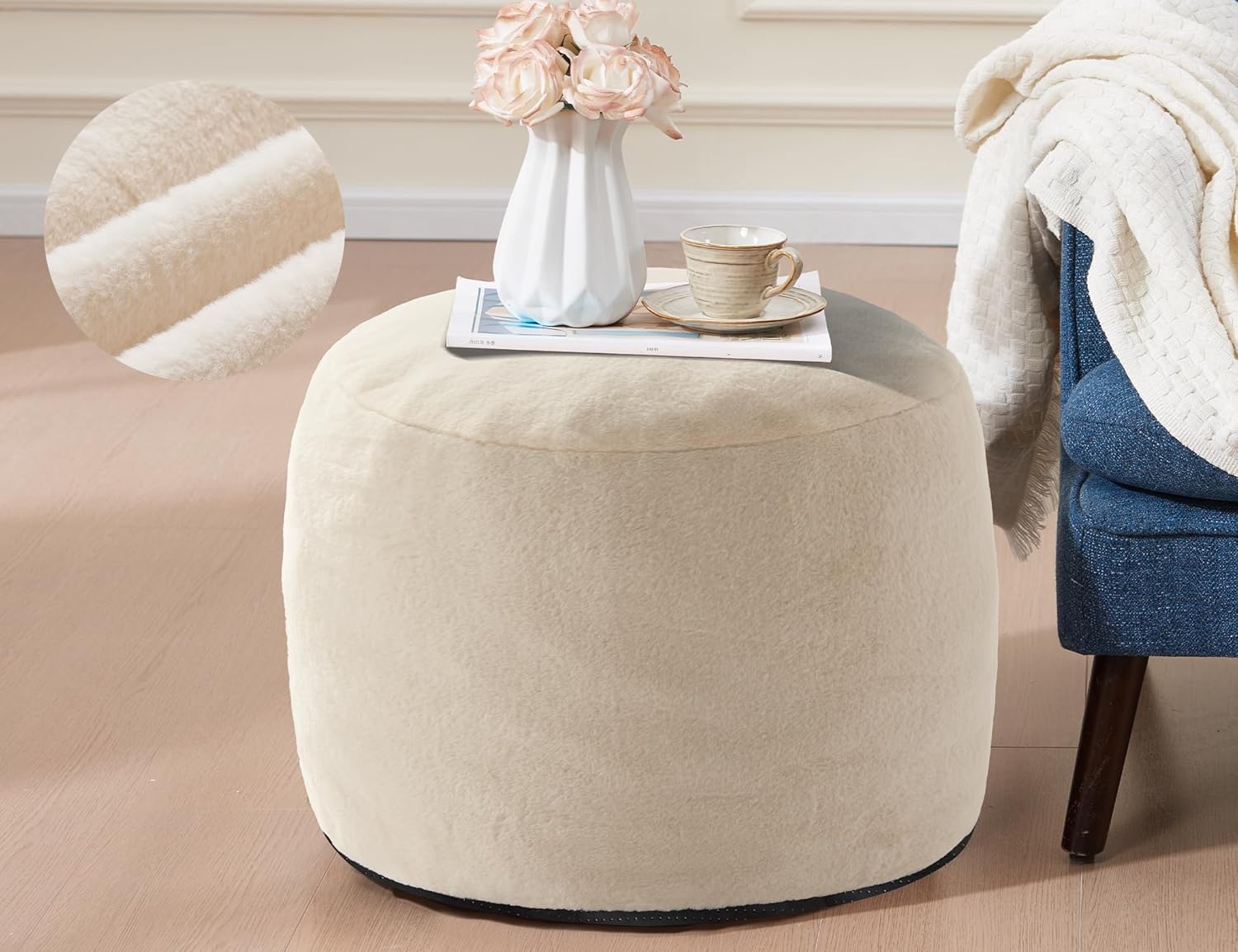 Amazon.com: Pouf Ottoman Foot Rest 20"x15" Footstools and Ottomans ...