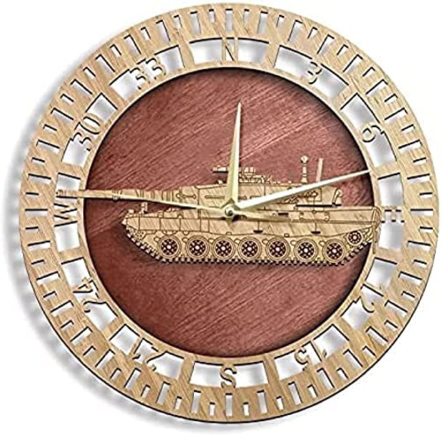 Amazon.com: Wall Clock 414 Tank Battalion Marine Corps Wooden Wall ...