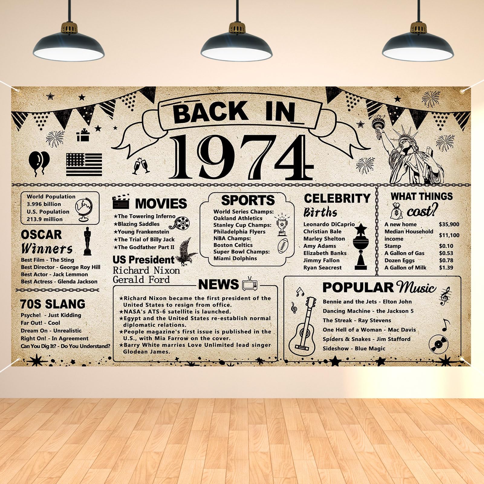 Snapklik.com : 51st Birthday Party Decorations, Vintage Back In 1974 ...