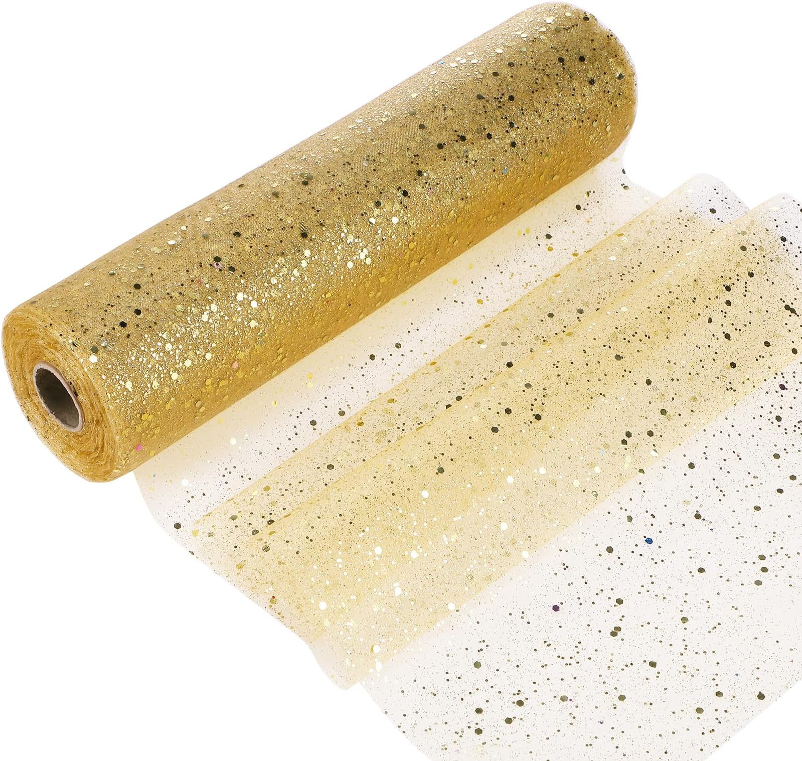 Amazon.com: Gold Table Runner 11 Inch x 99 feet Organza Ribbon Metallic ...