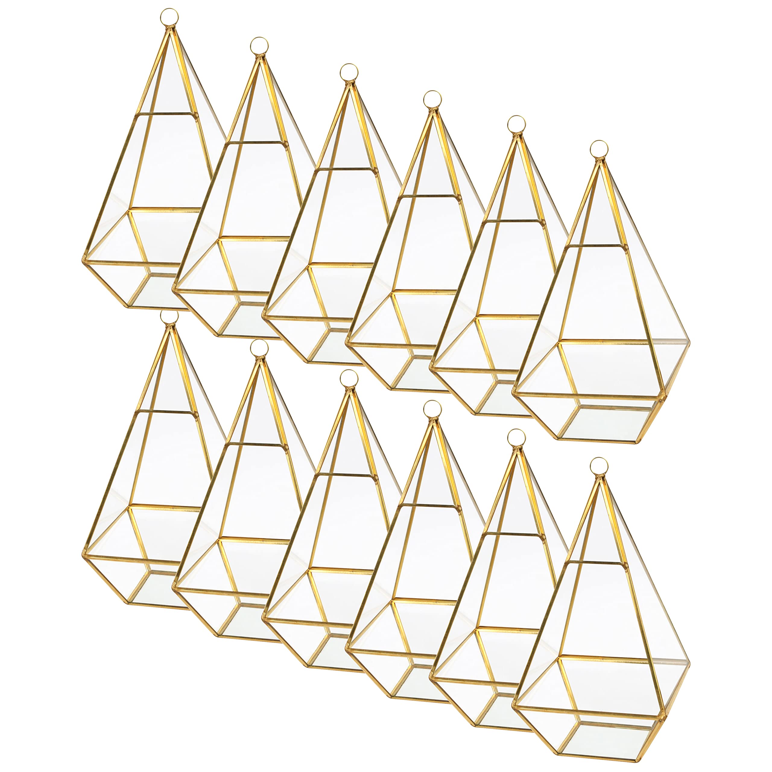 Amazon.com: 9.5” Gold Geometric Triangle Glass Terrarium by Ashland ...