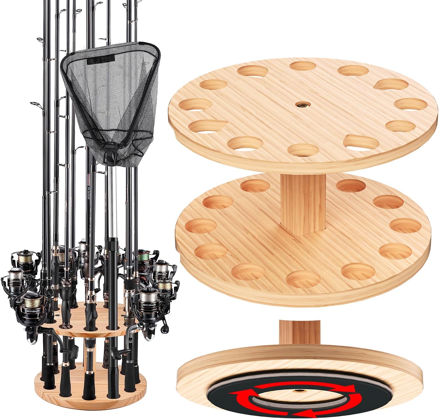 Amazon.com: Tectsia V16 Fishing Rod Storage Rack, Vertical Fishing Pole ...