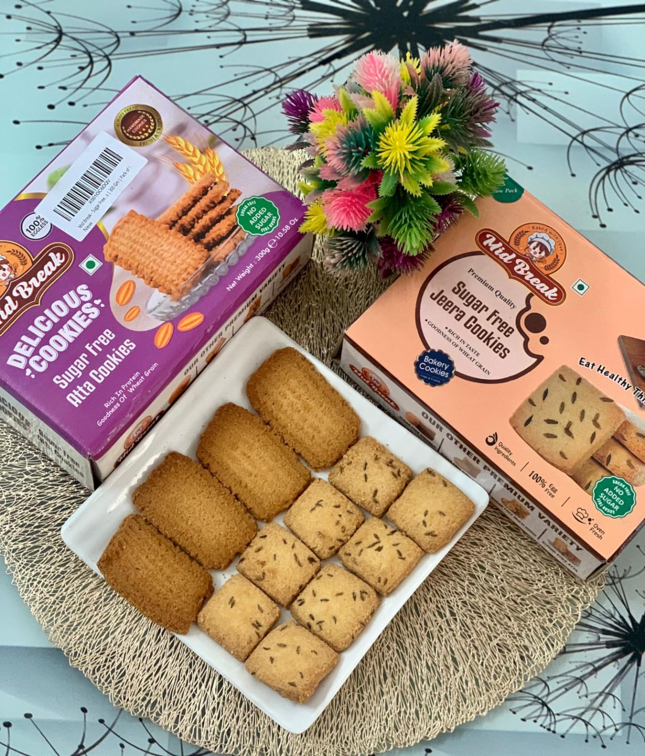 MidBreak Sugar Free Jeera Biscuits - High Fiber, Gut-Friendly, Low ...