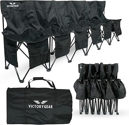 Amazon.com: VictoryGear Portable Soccer Bench – 6 Seat Folding Team ...