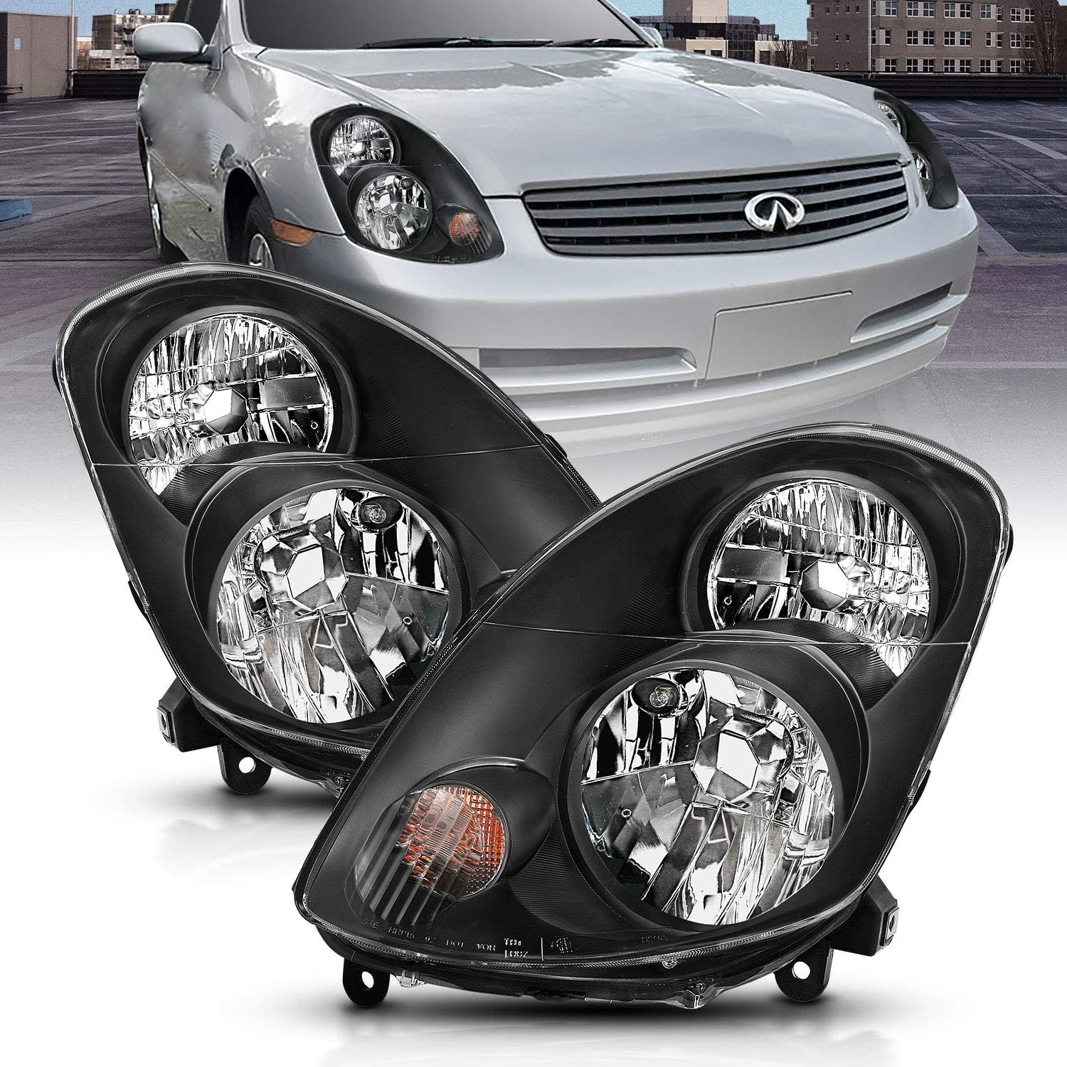 Amazon.com: Spec-D Tuning Smoke Lens Projector Headlights w/LED Sequential Signal + Mesh Grille ...