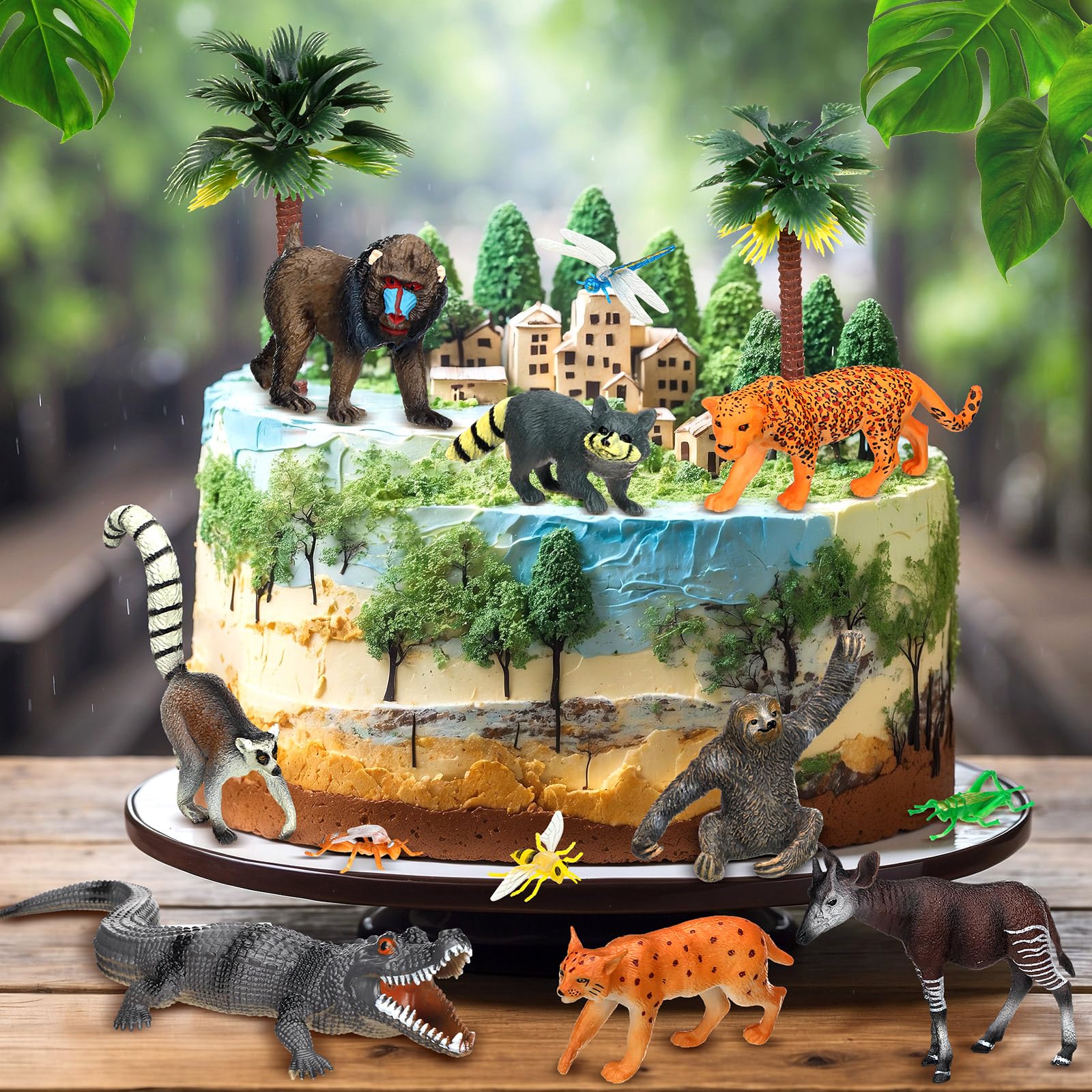 Snapklik.com : 39 Pcs Rainforest Animals Figures Toys Set Assorted ...