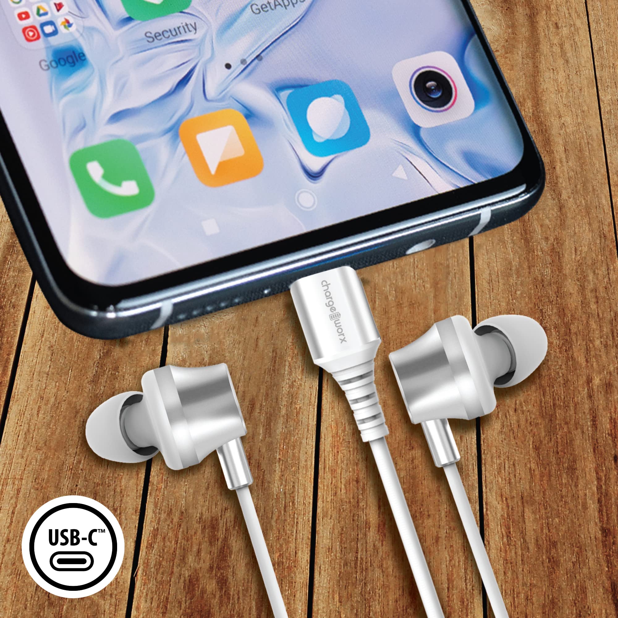 Snapklik.com : Earbuds w/USB-C Connector & Built-in Mic Wired Earbuds w ...