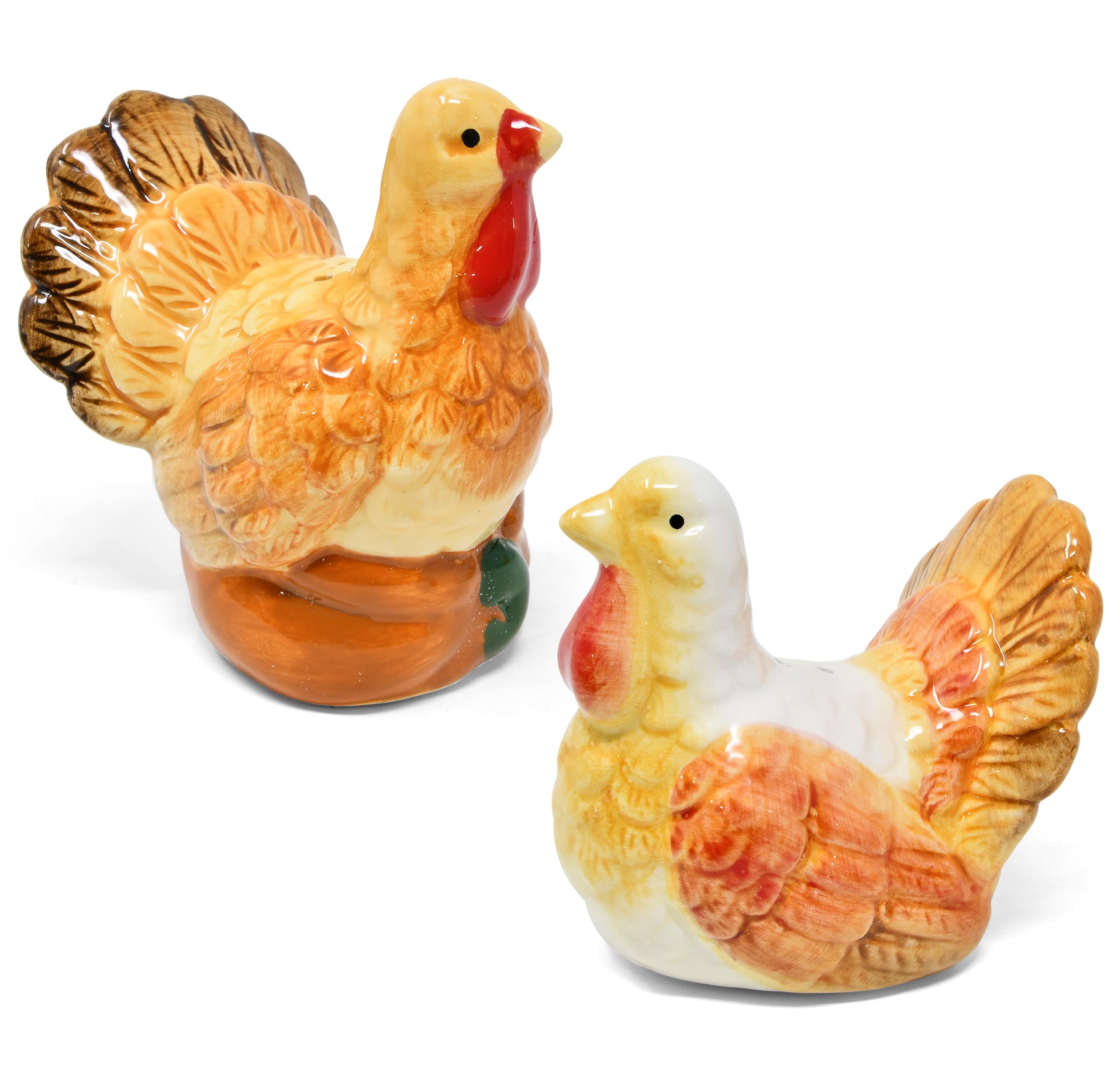 Amazon.com: Turkey Thanksgiving Salt and Pepper Shaker Set Ceramic ...
